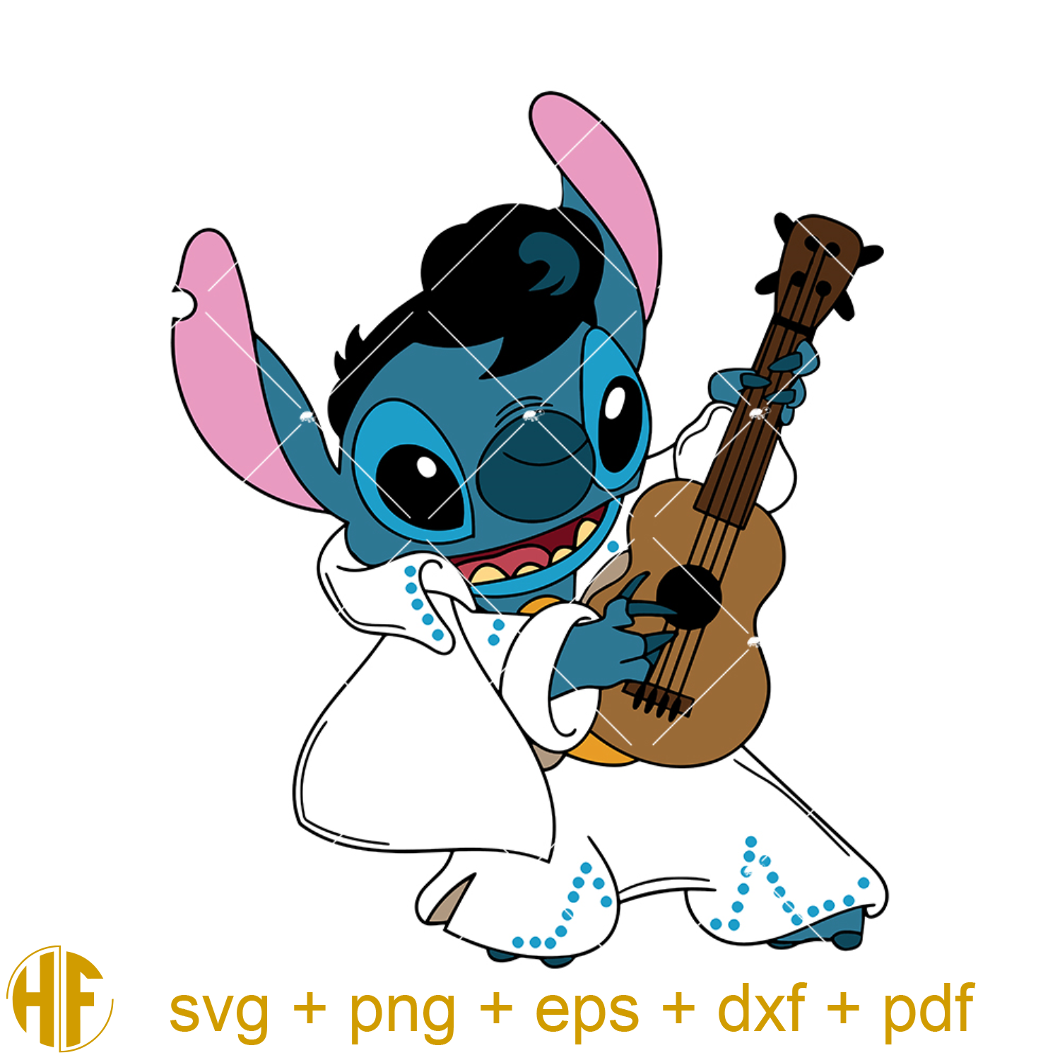 Elvis Stitch Svg, Stitch Play the Guitar Svg, Stitch Artist. - Inspire ...