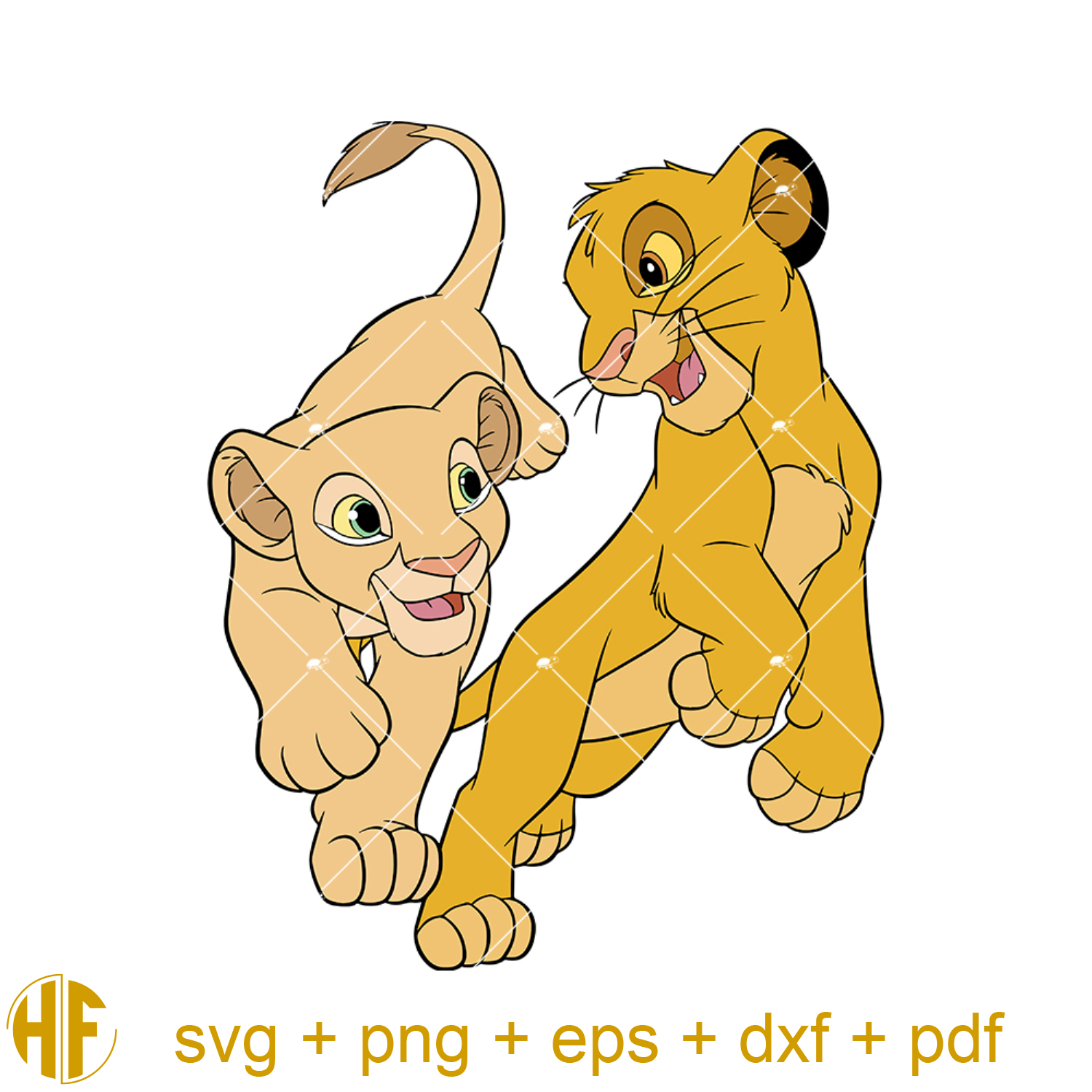 Lion King Simba And Nala Playful Svg, Lion Couple Svg.jpg | Inspire Uplift