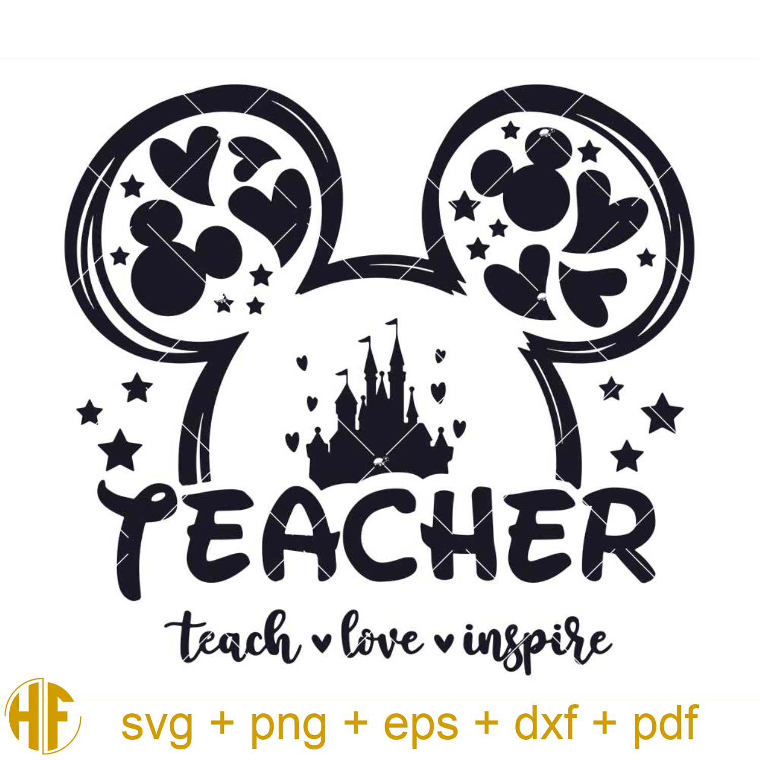 Mickey Mouse Teacher Svg, Teach Love Inspire Svg, Teacher.jp - Inspire ...