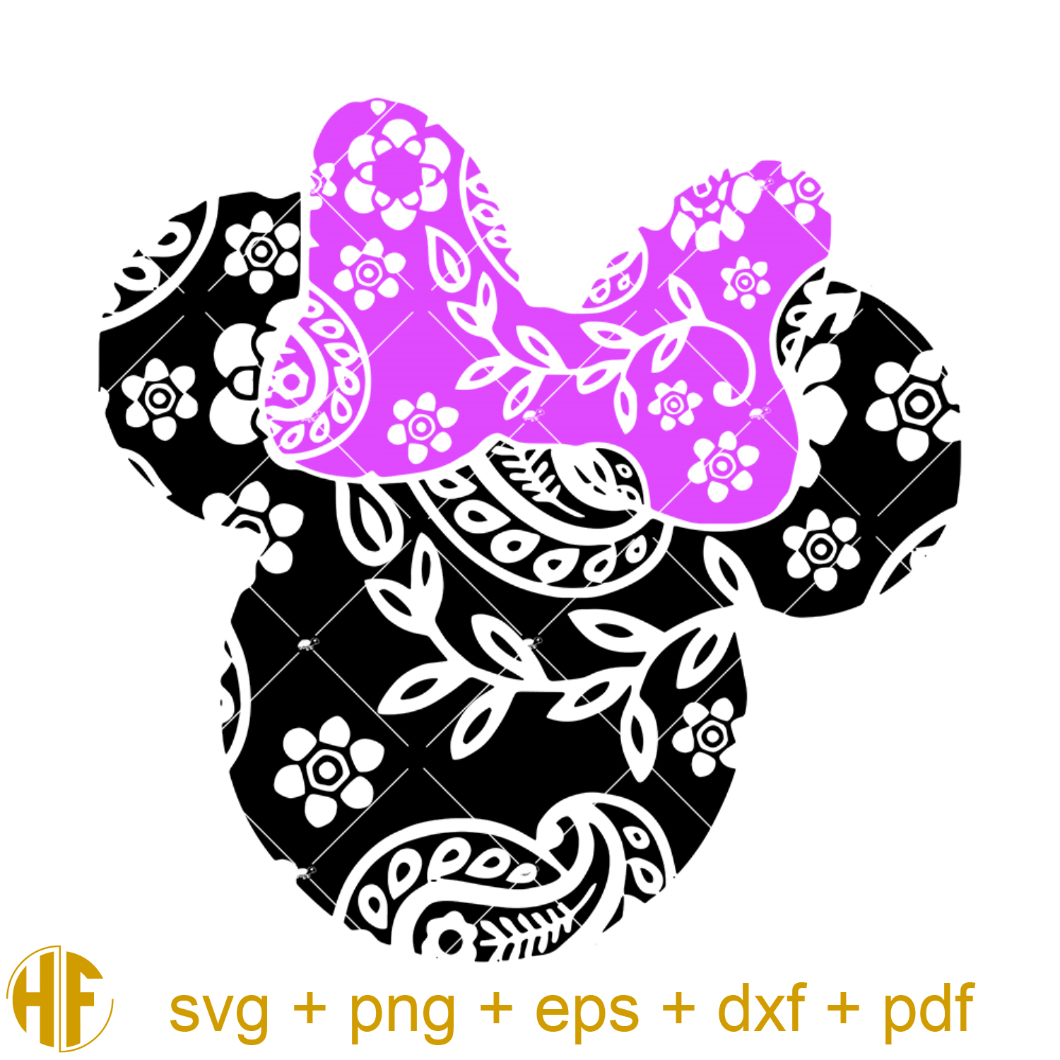 Minnie Mandala Svg, Magic Mandala Svg, Minnie Silhouette Svg | Inspire ...