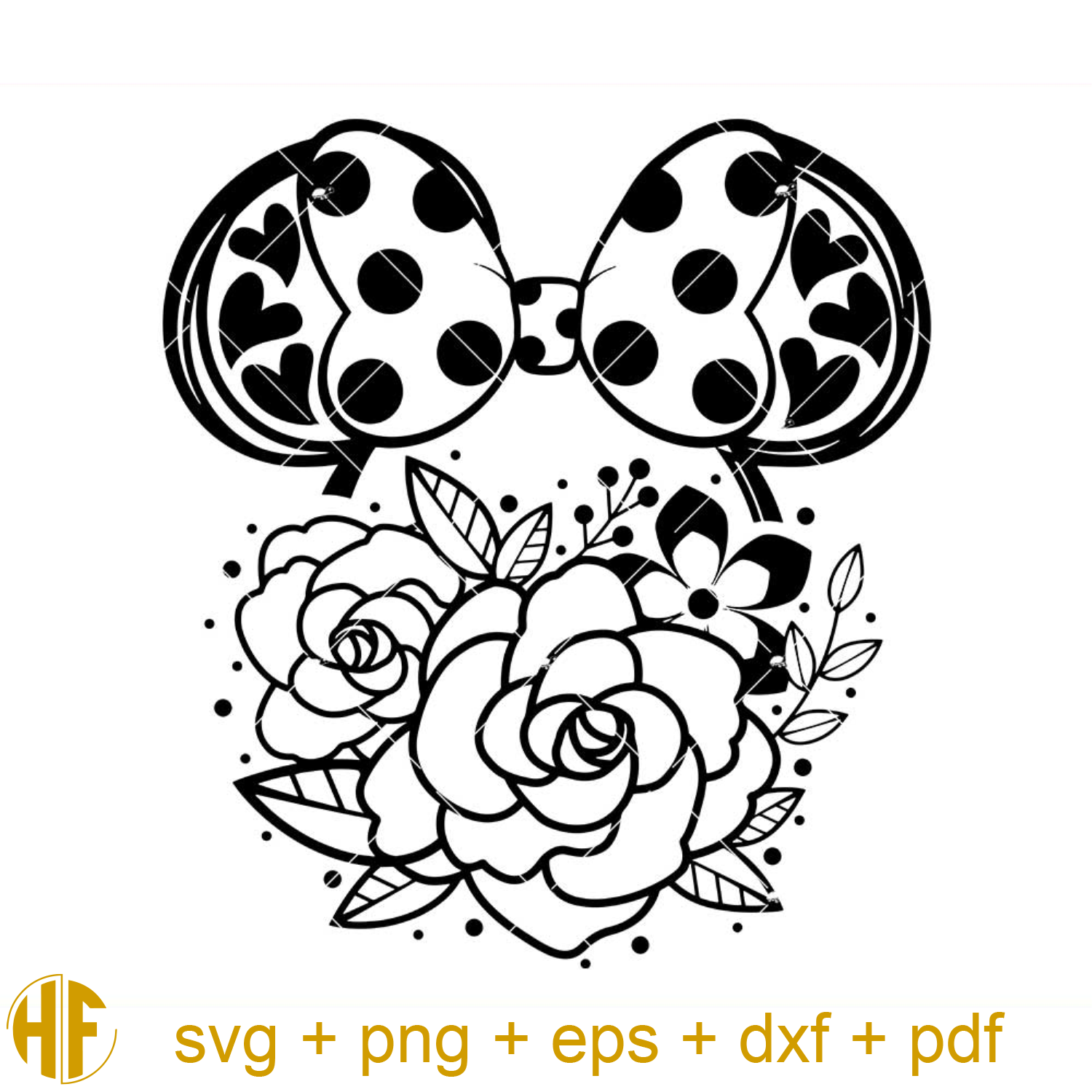 Mouse Head Flower Svg, Minnie Flowers Svg, Mouse Ears Svg.jp | Inspire ...