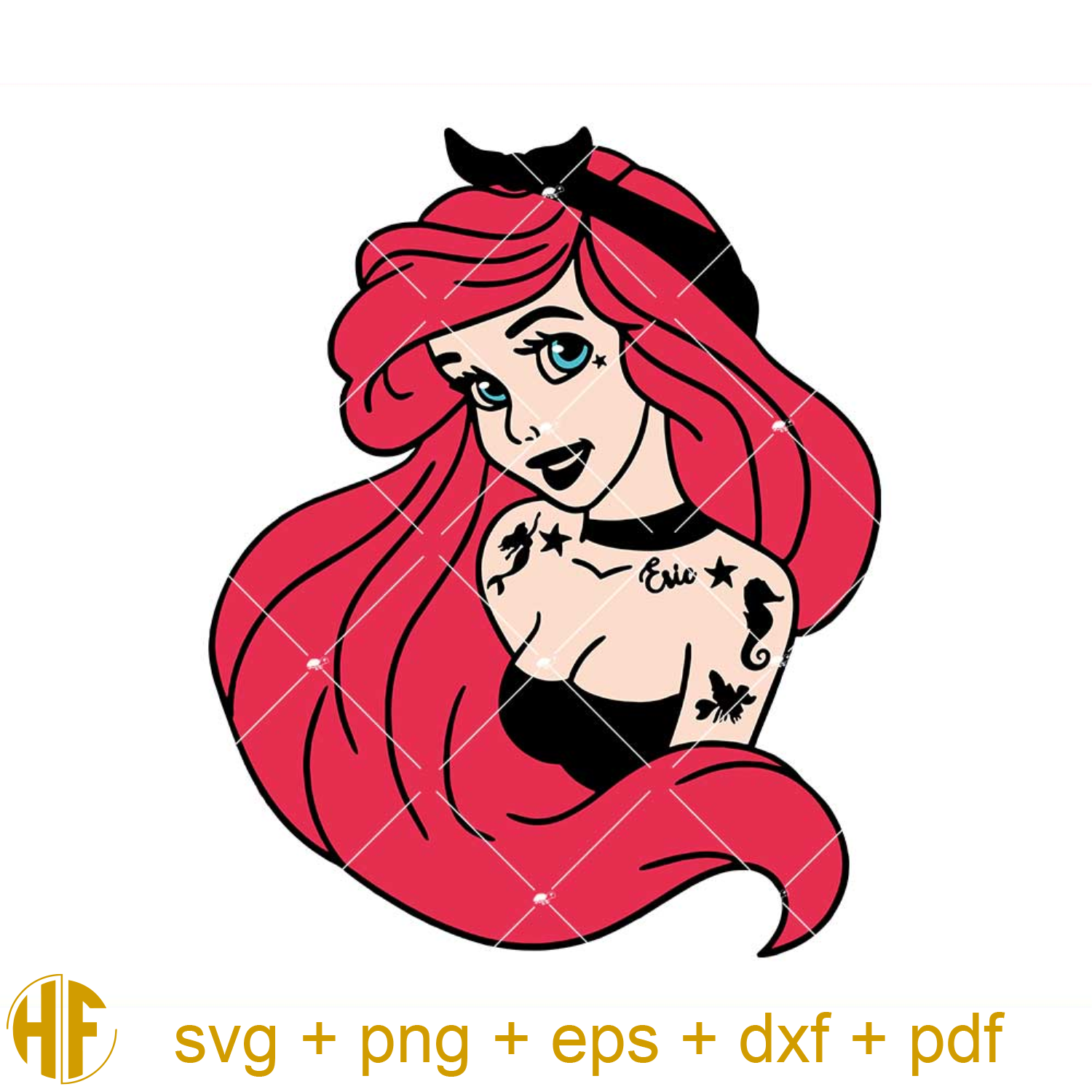 Punk Ariel Svg, Princess Ariel Svg, Little Mermaid Svg.jpg | Inspire Uplift