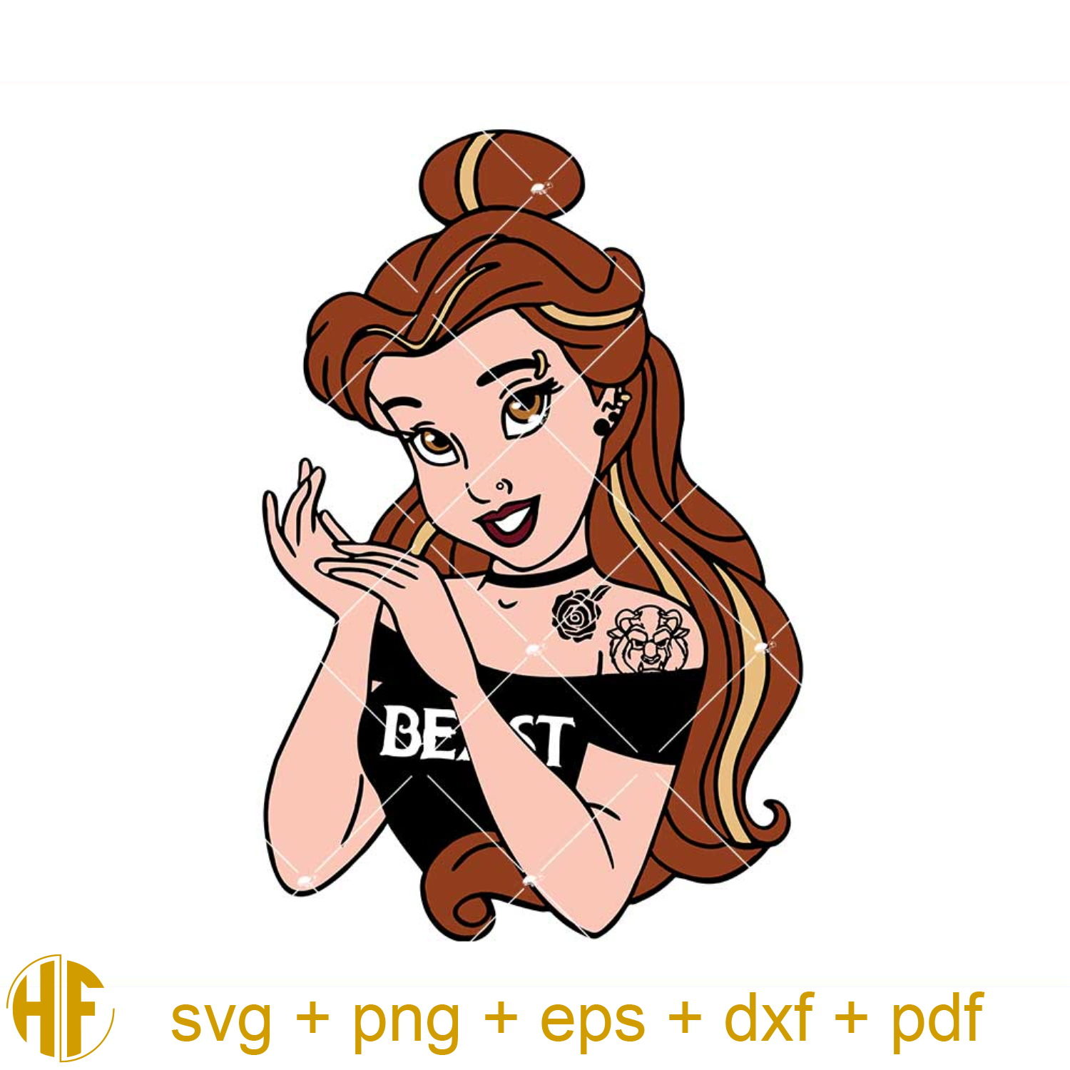 Punk Belle Svg Belle Disney Svg Belle Princess Svg Inspire Uplift