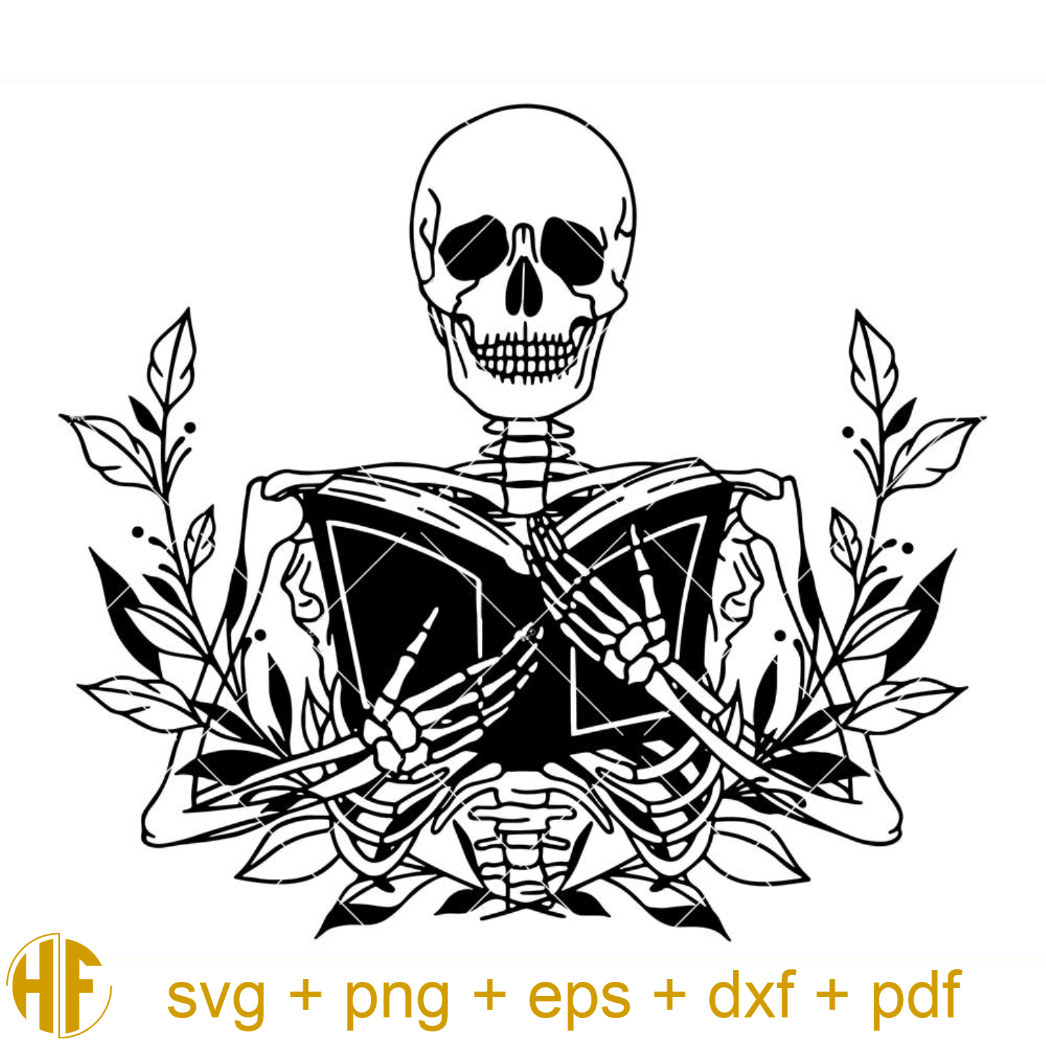 Reader Bookish Skeleton Svg, Book Flowers Svg, Book Lover.jp | Inspire ...