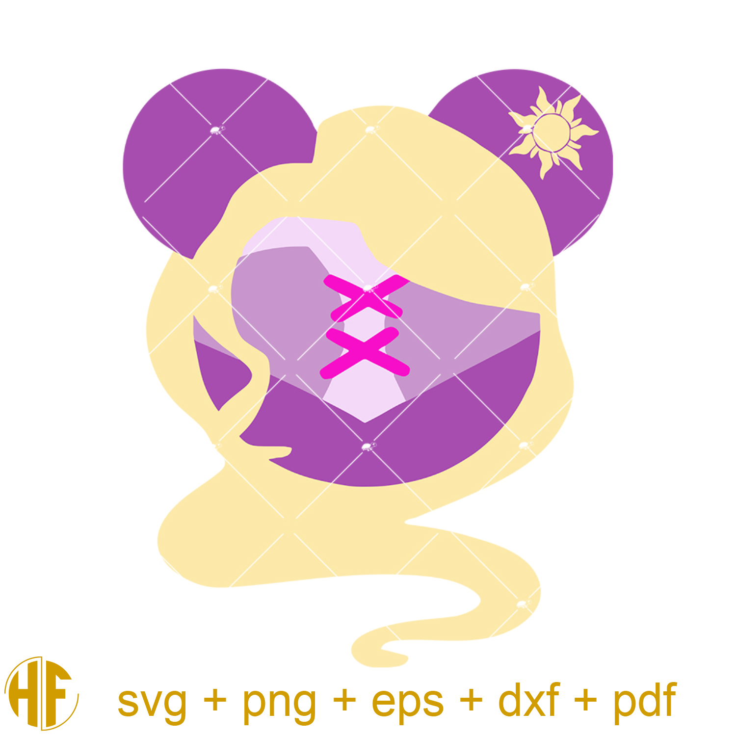 Tangled Mouse Head Svg, Cloud-haired Beauty Svg, Princess.jp - Inspire ...