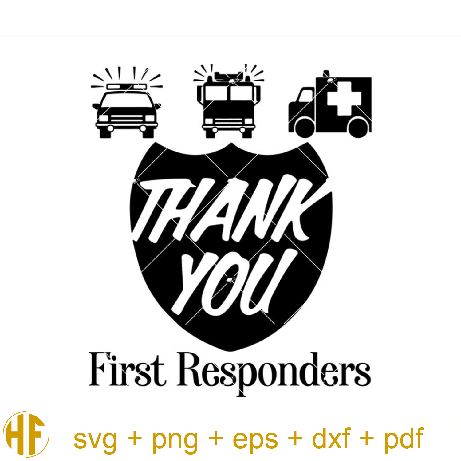 Thank You First Responders Svg, Quick Response Team Svg, App - Inspire ...