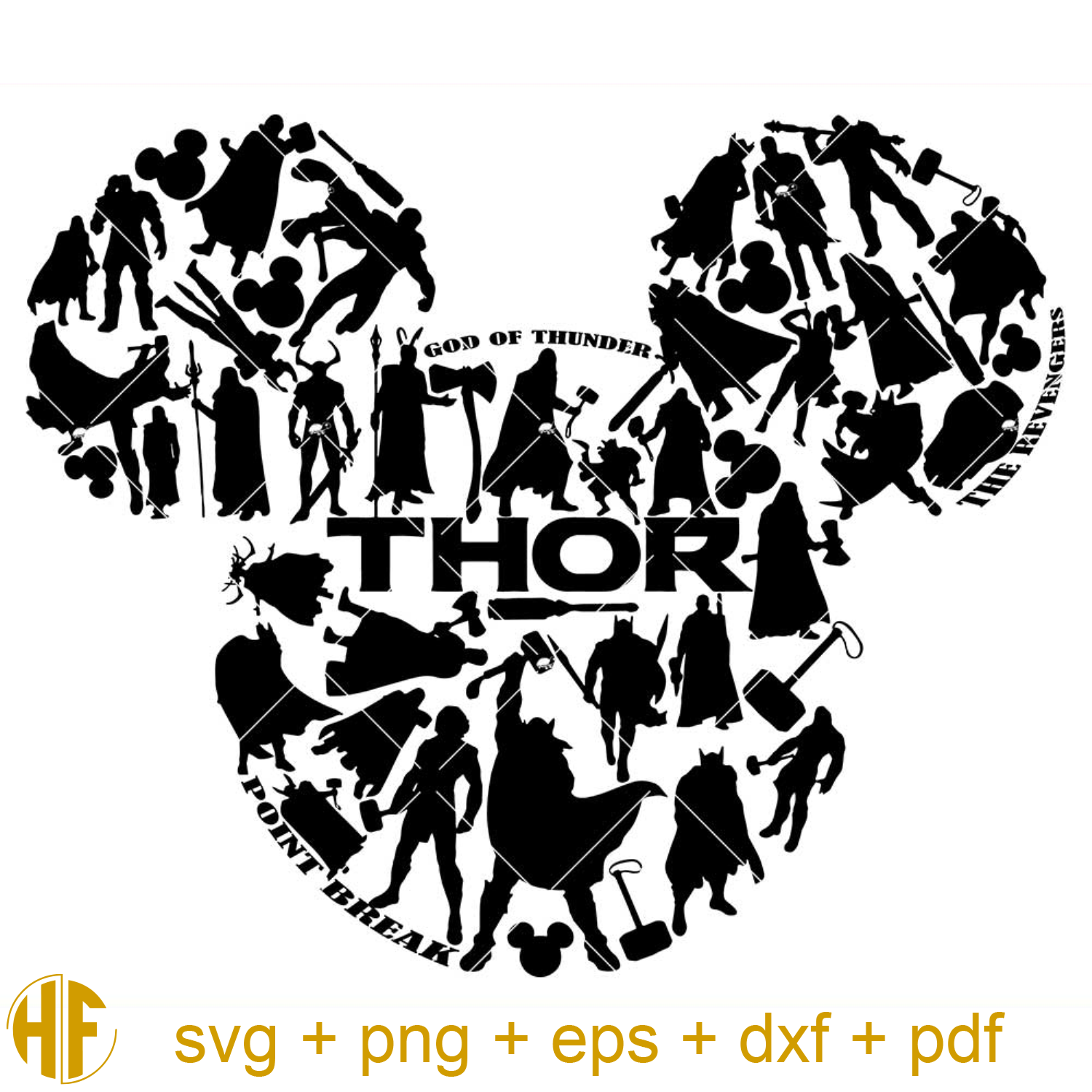 Thor in Mickey Mouse Ears Svg, God of Thunder Svg, Thor Svg. | Inspire ...