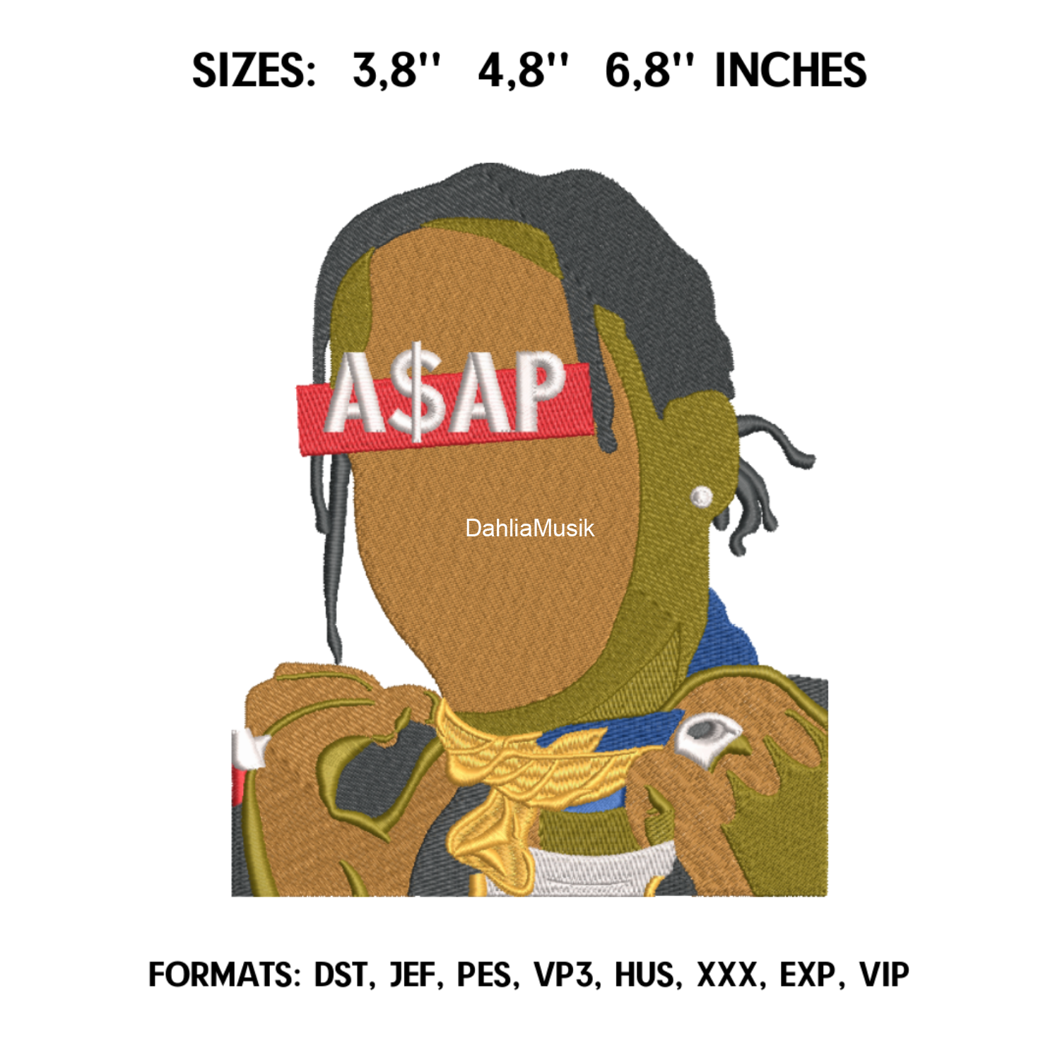 ASAP Rocky Embroidery Design File, Music Embroidery Design, - Inspire ...