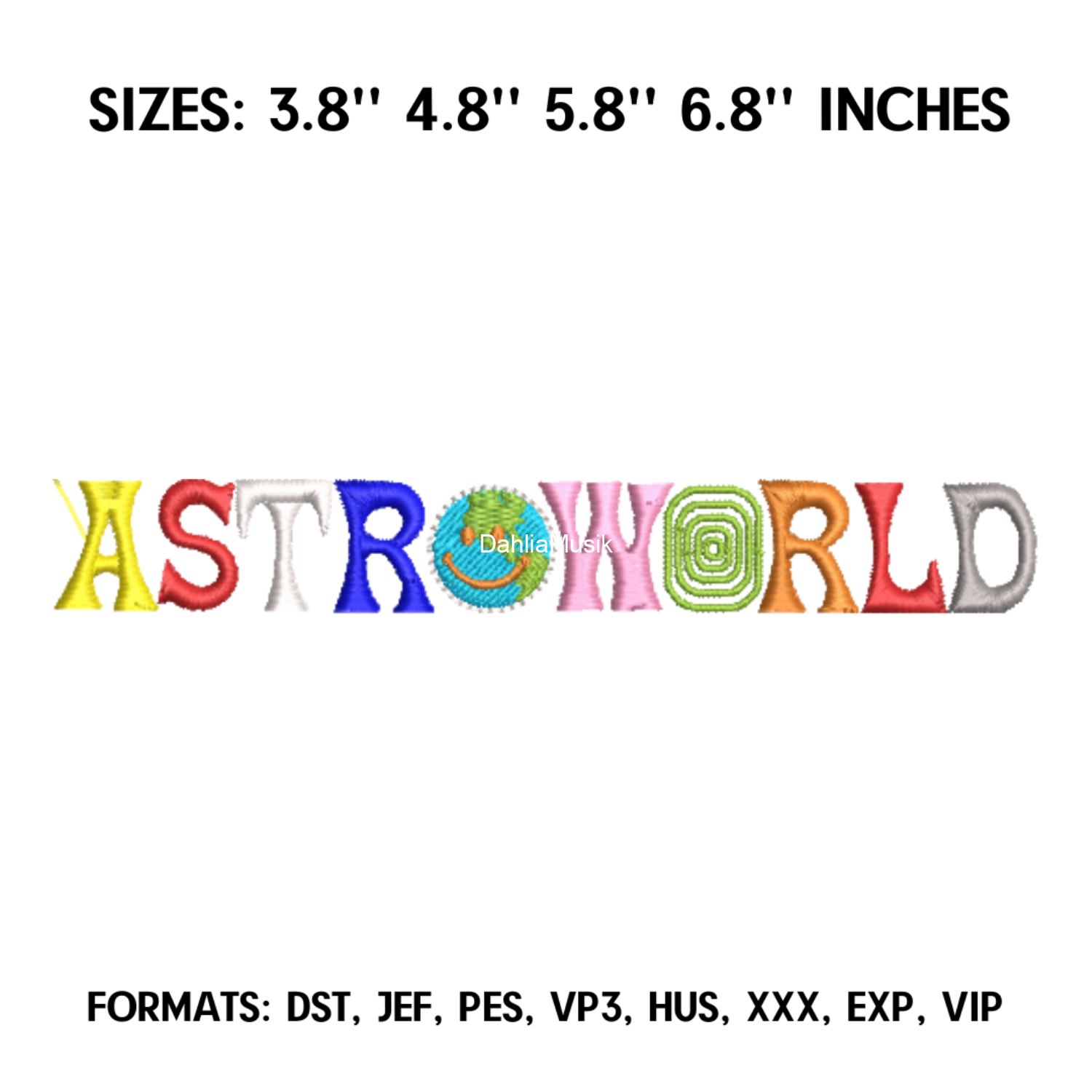 Astroworld Embroidery Design File Pes, Art Embroidery design | Inspire ...
