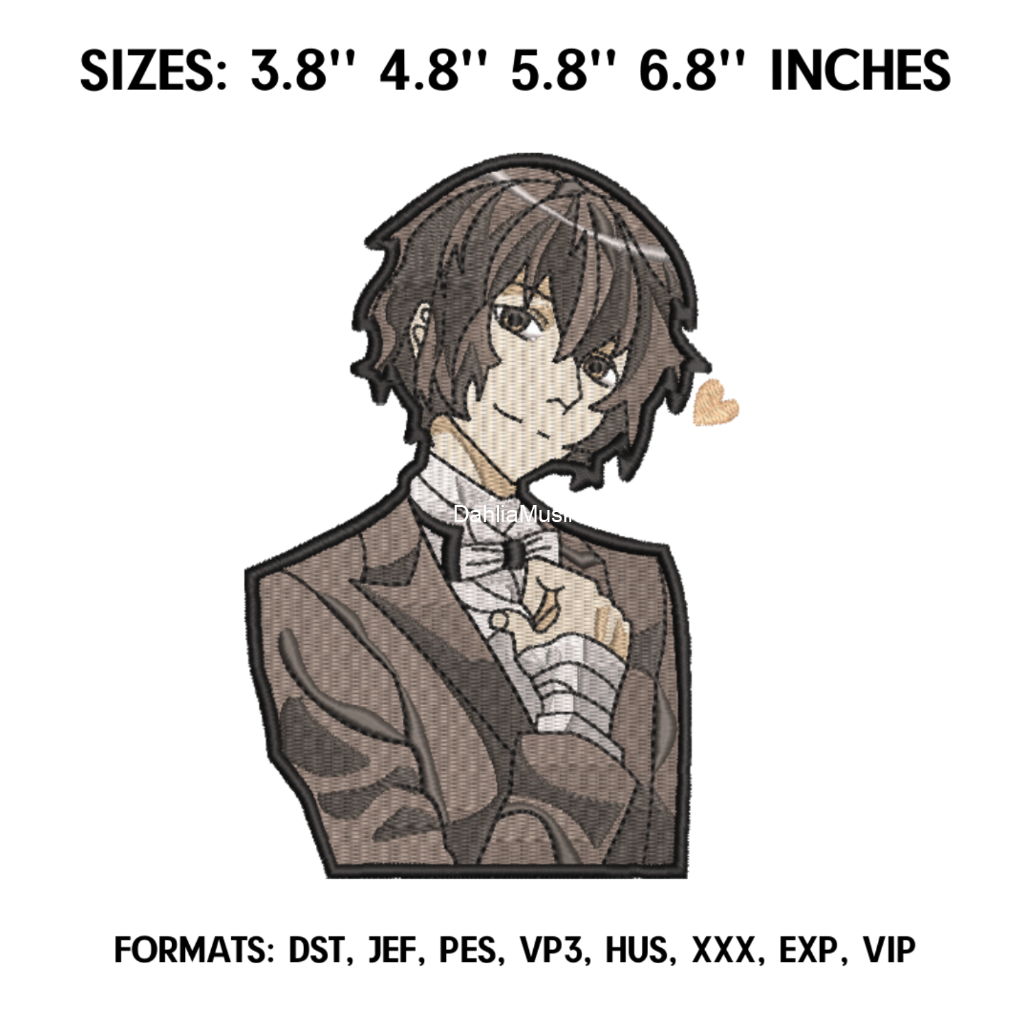 Azusa Dazai Embroidery Design File, Bungo Stray Dogs Anime E - Inspire ...