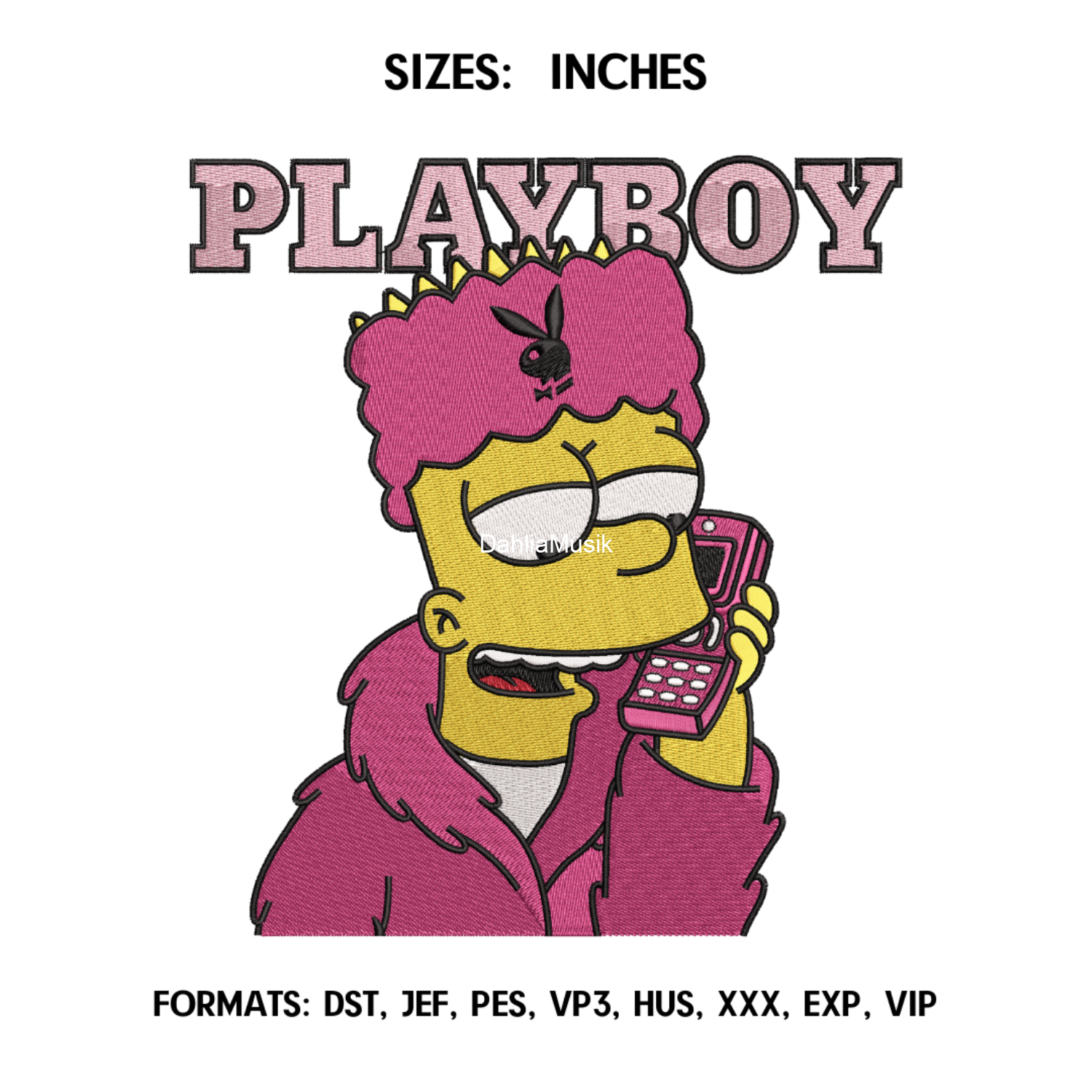 Bart Simpson Embroidery Design File, Simpsons Embroidery Des | Inspire ...
