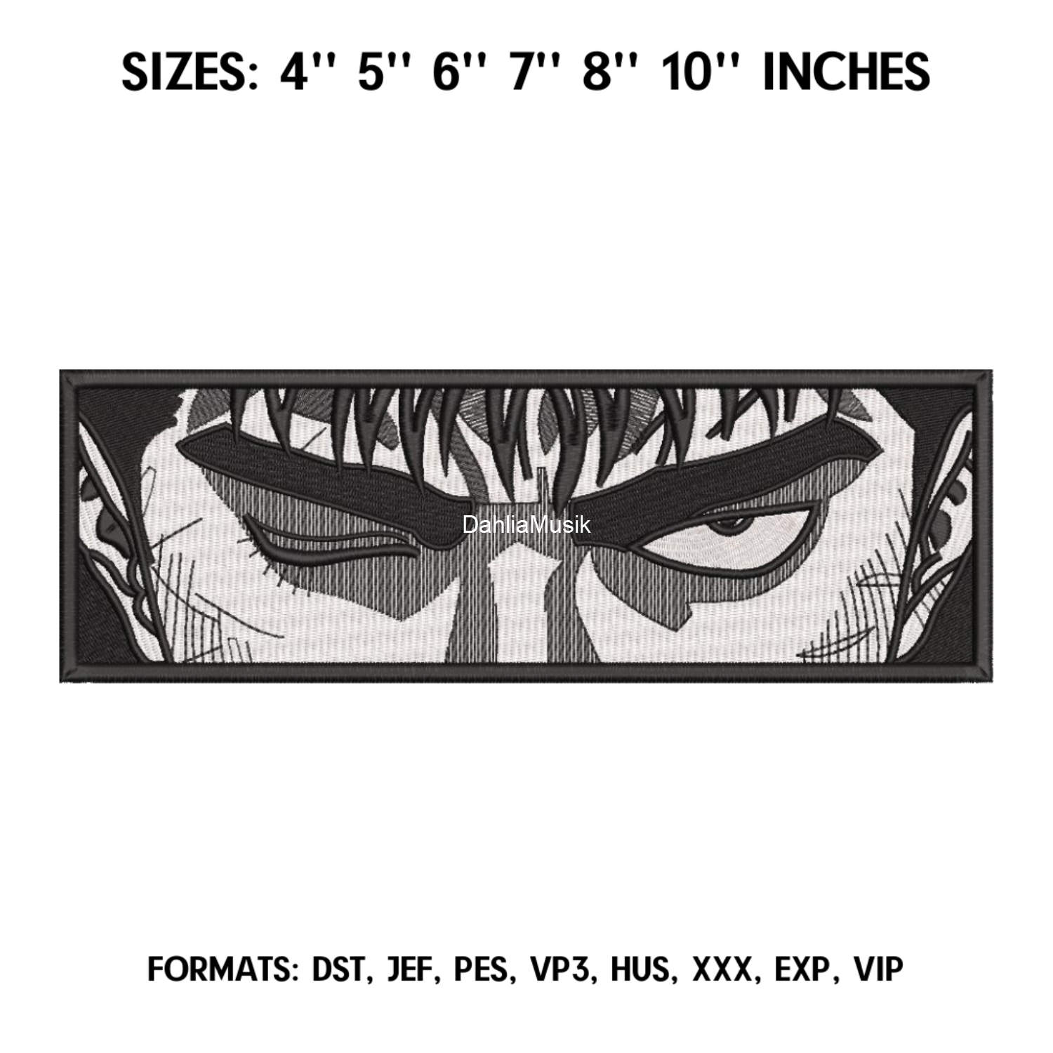 Berserk Eyes Embroidery Design File Guts Berserk Anime Embro | Inspire ...