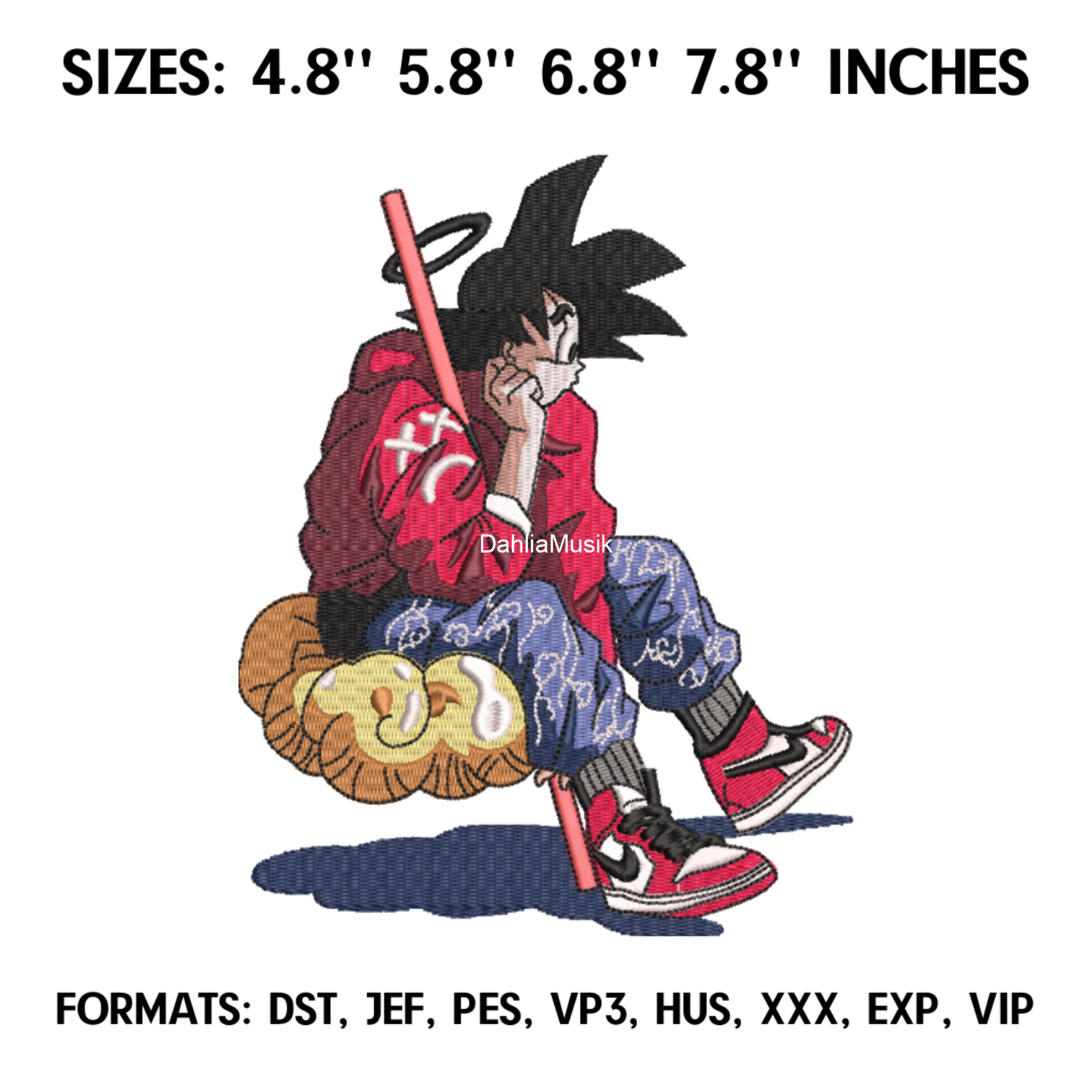 Goku Embroidery Design File, Dragon Ball Anime Embroidery De | Inspire ...