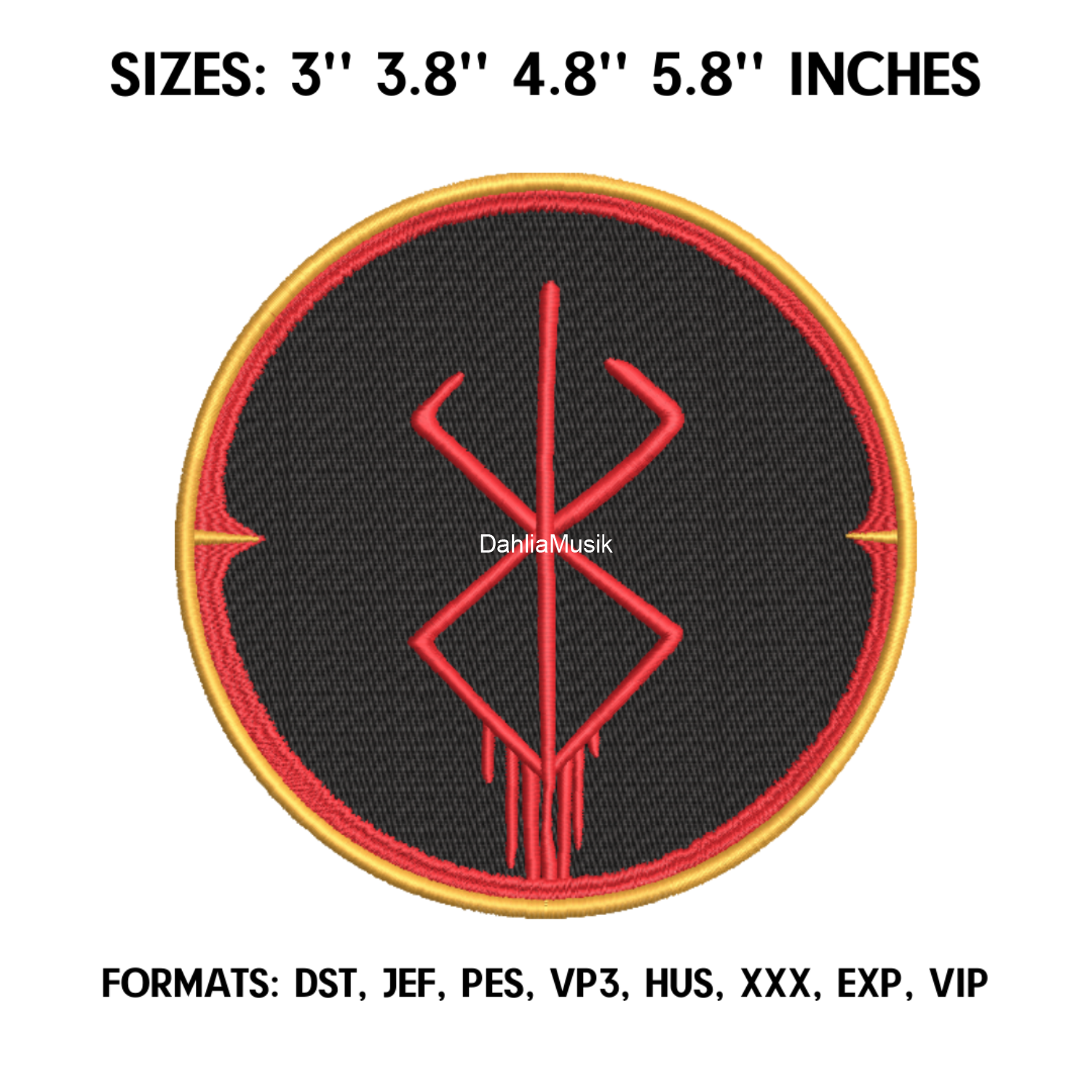 Guts Berserk Logo Embroidery Design File Berserk Anime Embro | Inspire ...