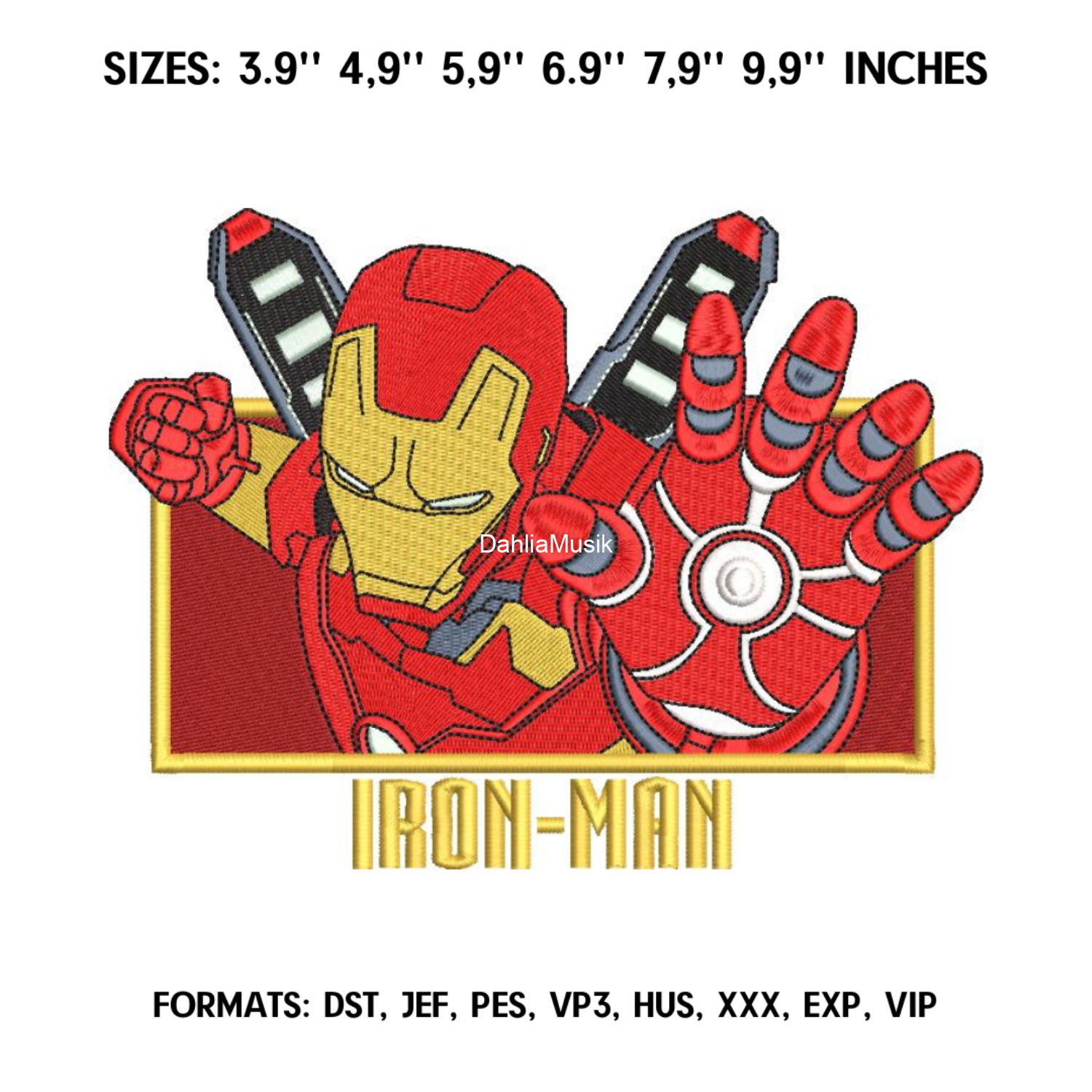 Iron Man Embroidery Design File Marvel Anime Embroidery Desi | Inspire ...