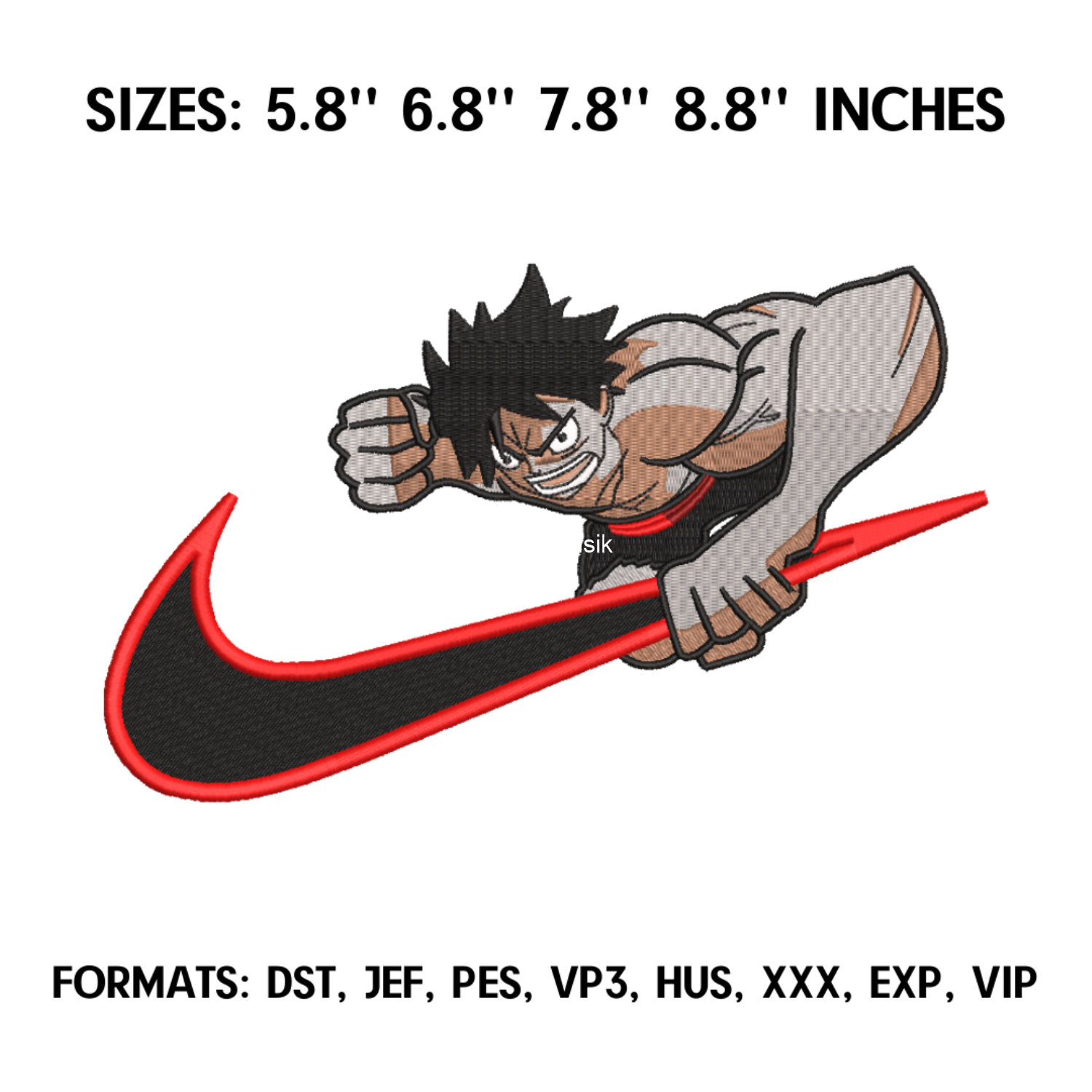 Monkey D Luffy Embroidery Design File, One Piece Anime Embro - Inspire ...