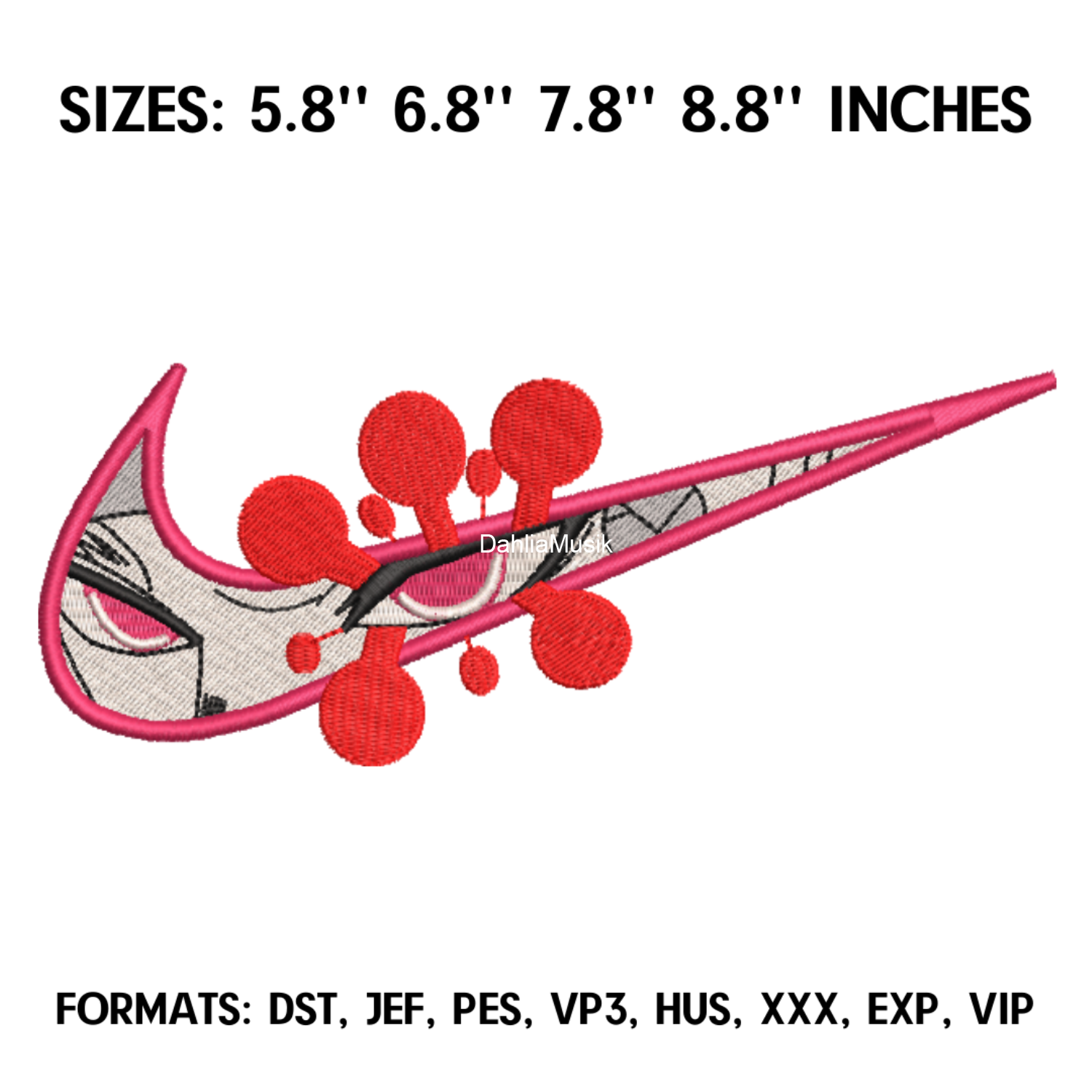 Nike Swoosh Akatsuki Embroidery design file pes. Anime embro | Inspire ...