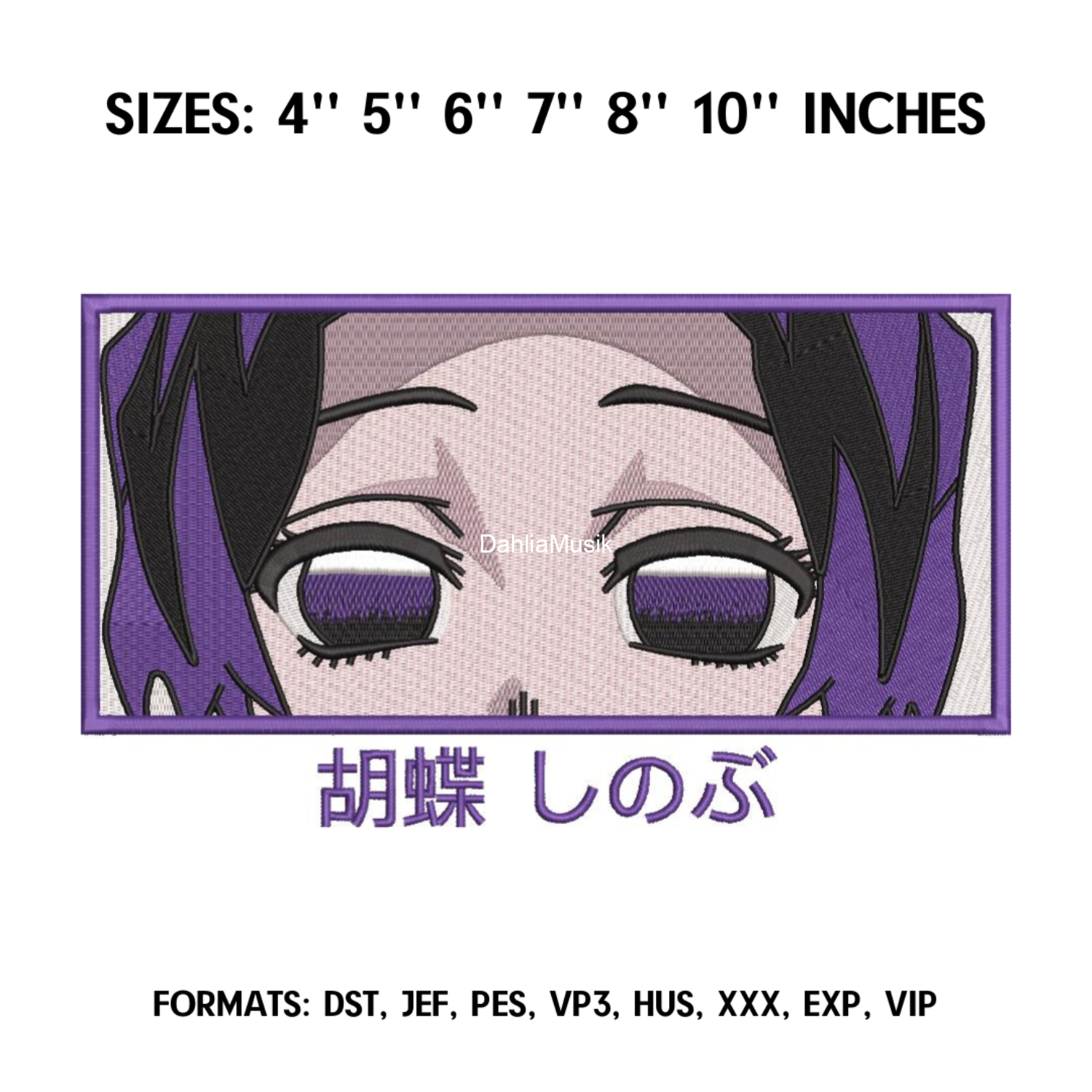 Shinobu Kocho Embroidery Design File Kimetsu no yaiba Anime | Inspire ...