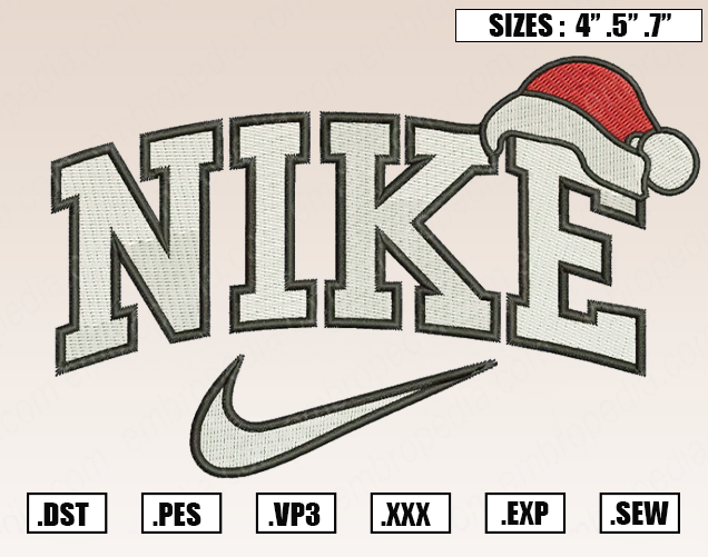Nike Christmas Logo Embroidery Designs, Christmas Embroidery | Inspire ...