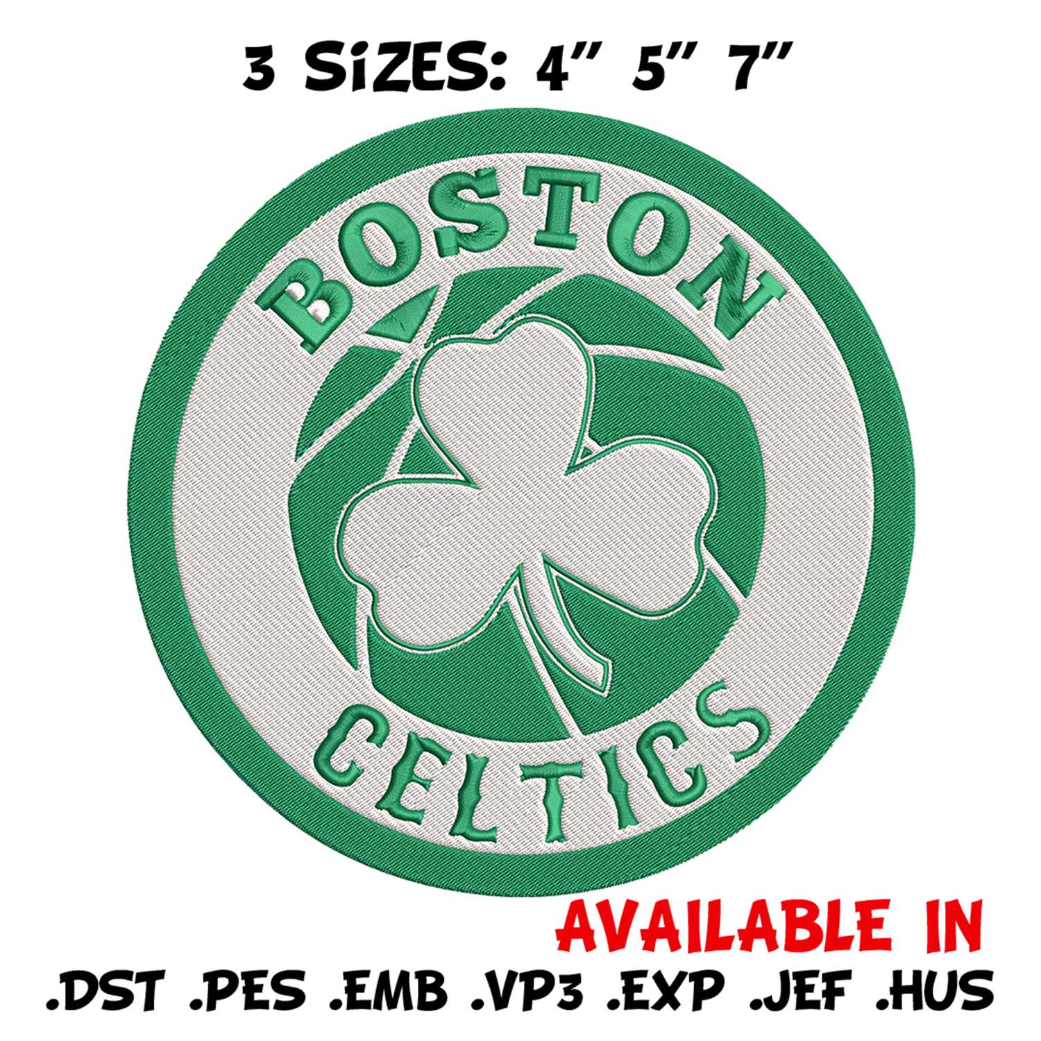 Boston Celtics logo embroidery design,NBA embroidery, Sport | Inspire ...