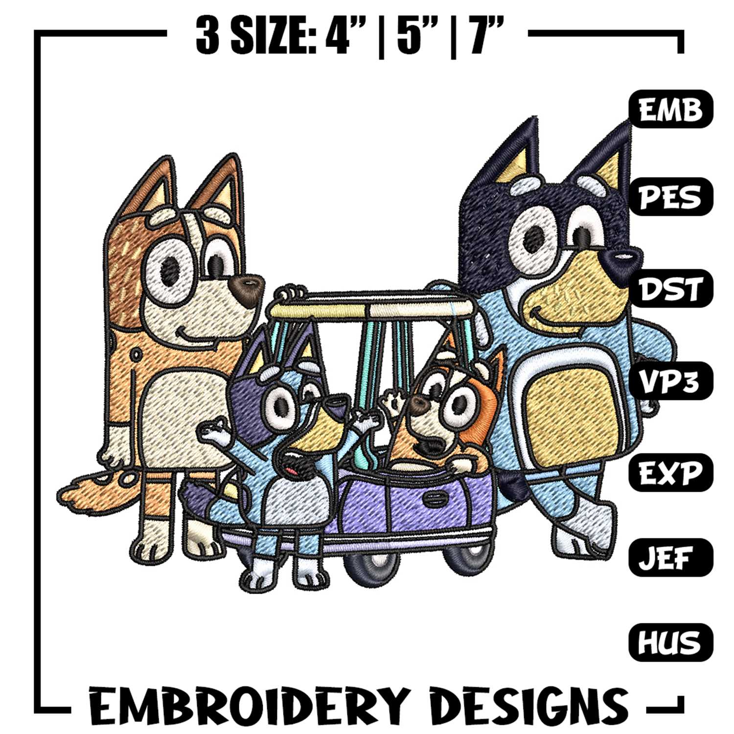 Bluey family embroidery design, Bluey Embroidery, Embroidery - Inspire ...