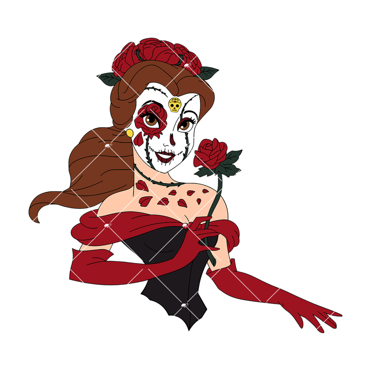 Princess Belle Day of the Dead Svg, Princess Belle Halloween | Inspire ...