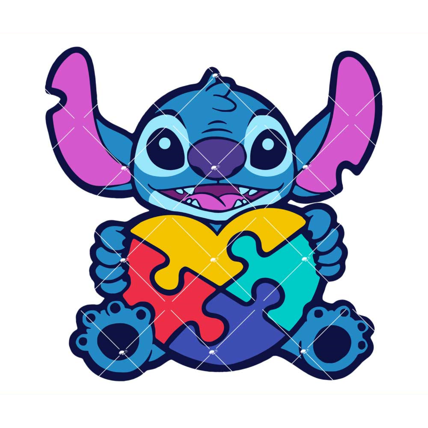 Stitch Autism Heart Svg, Stitch Autism Svg, Autism Support - Inspire Uplift