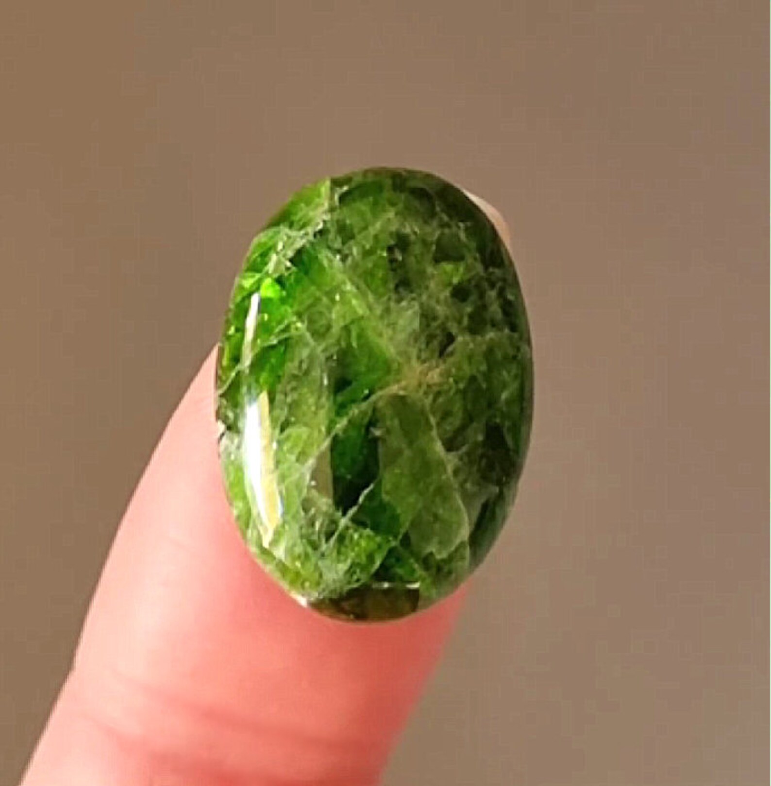 CHROME DIOPSIDE natural stone cabochon 22 x 15 x 5 mm , high | Inspire ...