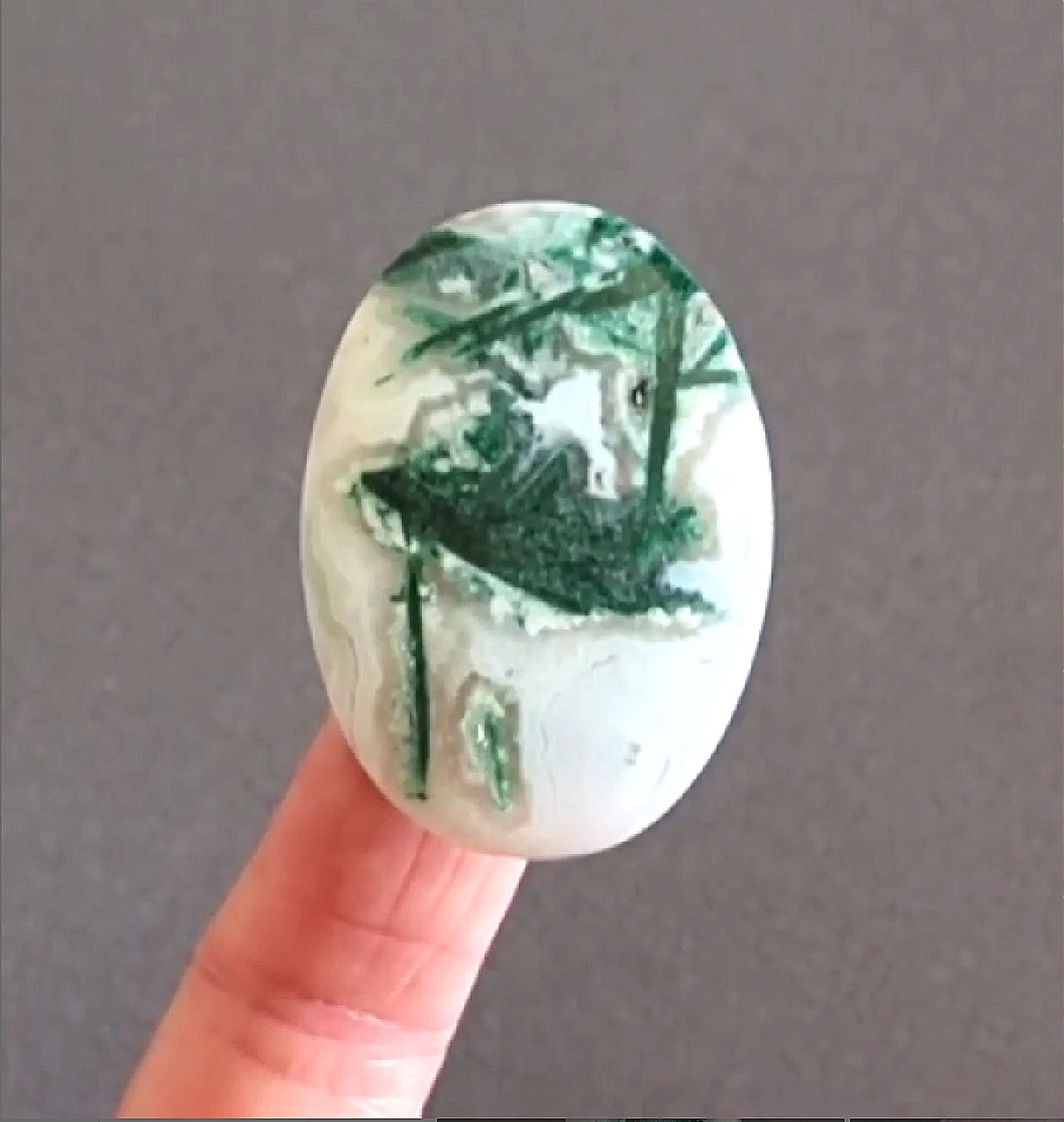 Rare Malachite in calcite natural stone cabochon 46 x 32 x 5 | Inspire ...