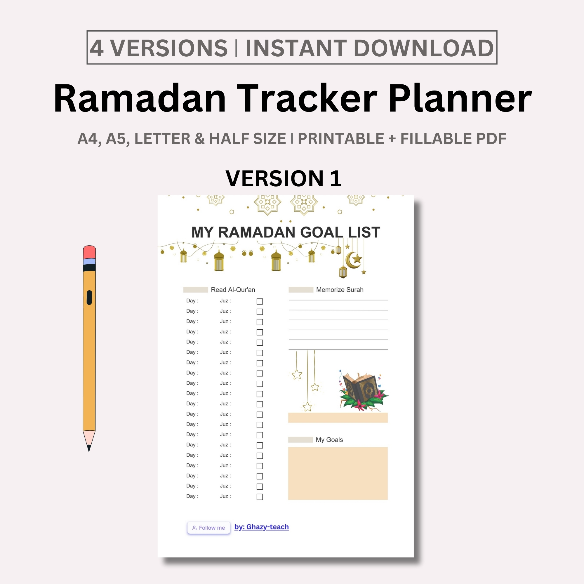 Ramadan Printable Planner | Ramadan Planner 2024 | Ramadan P | Inspire ...