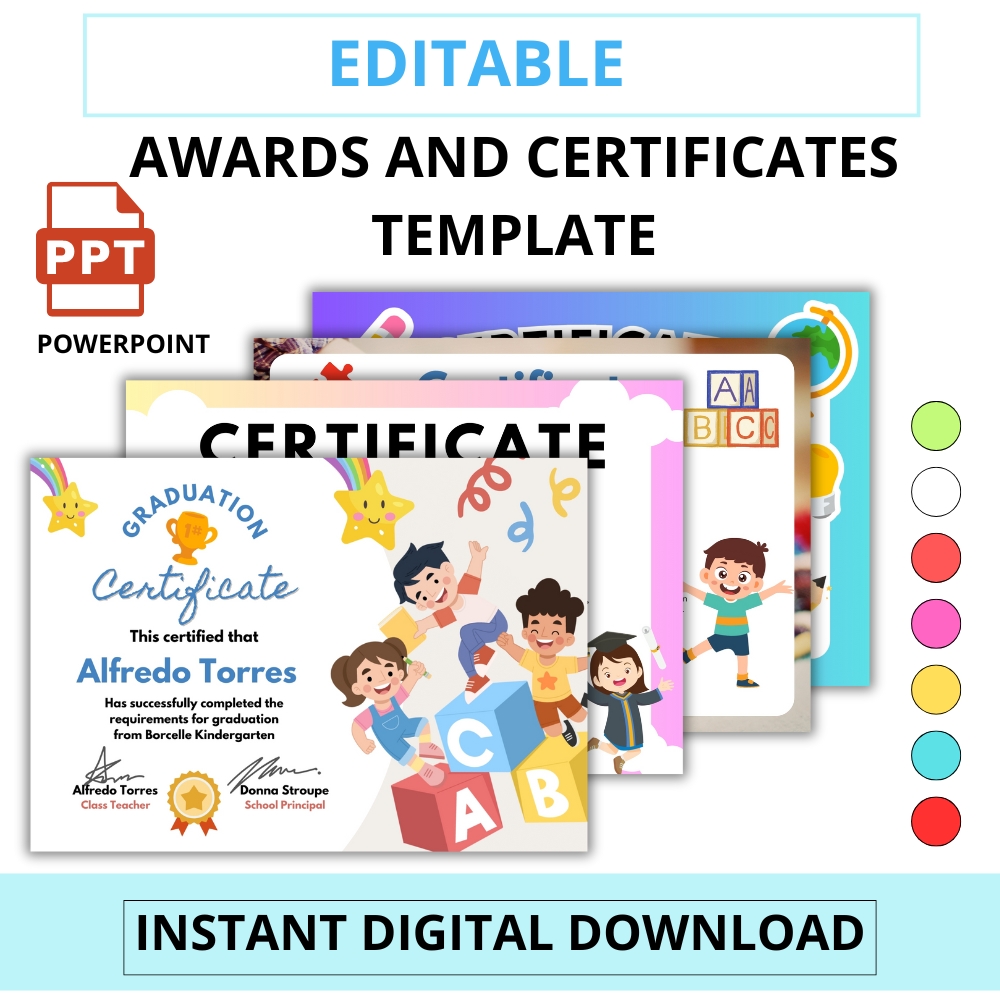 Editable Awards and Certificates Template for Students | Inspire Uplift
