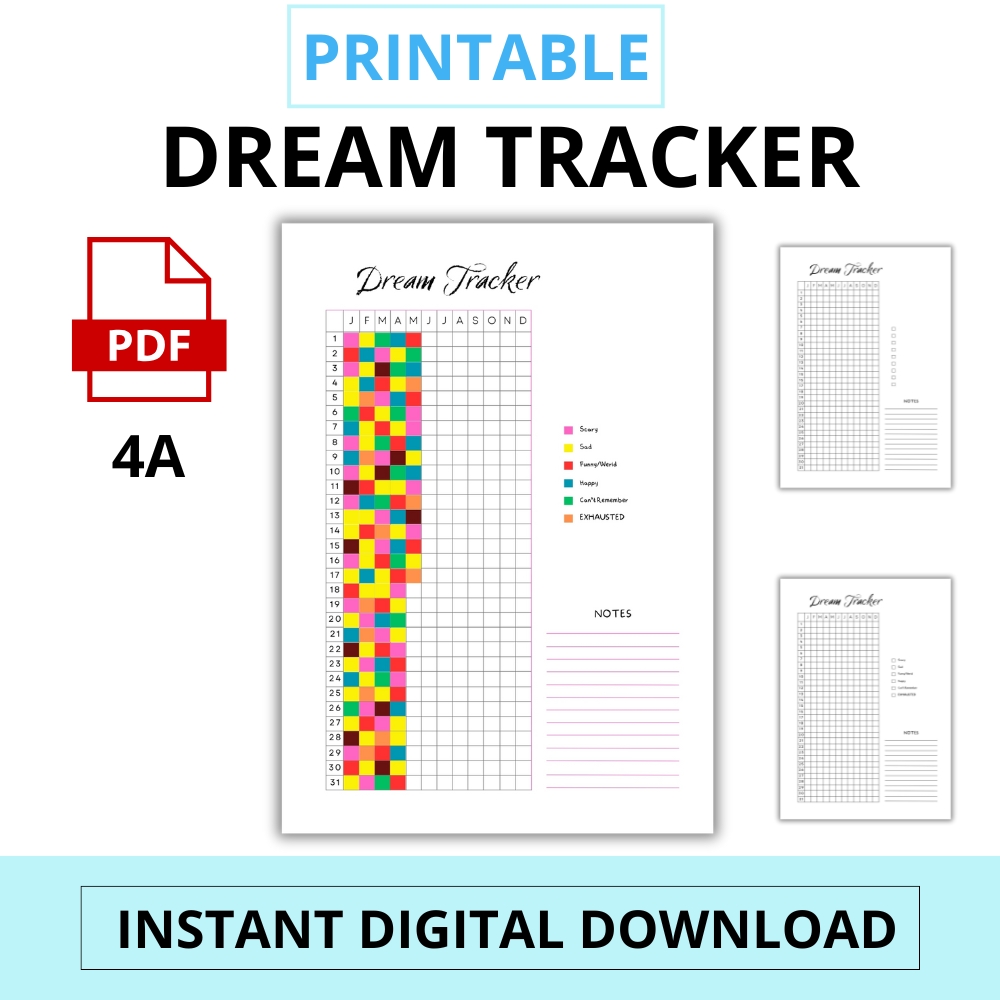 Dream Tracker - PRINTABLE Journal Page - Printable Planner P | Inspire ...