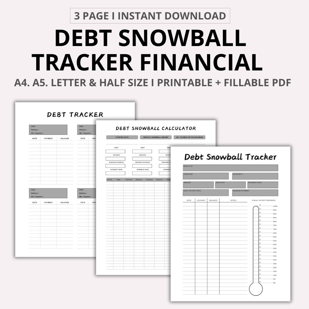 Debt Payment Tracker Bundle Snowball Tracker, Calculator, an | Inspire Uplift