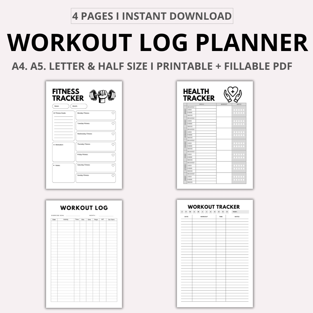 Workout Tracker Printable | Fitness Log PDF | Health & Fitne | Inspire ...