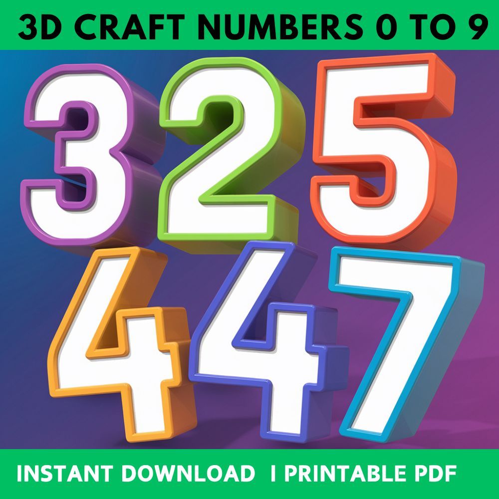 3D Craft Numbers 0-9 | PDF Cutting Files for Manual or Cricu | Inspire ...