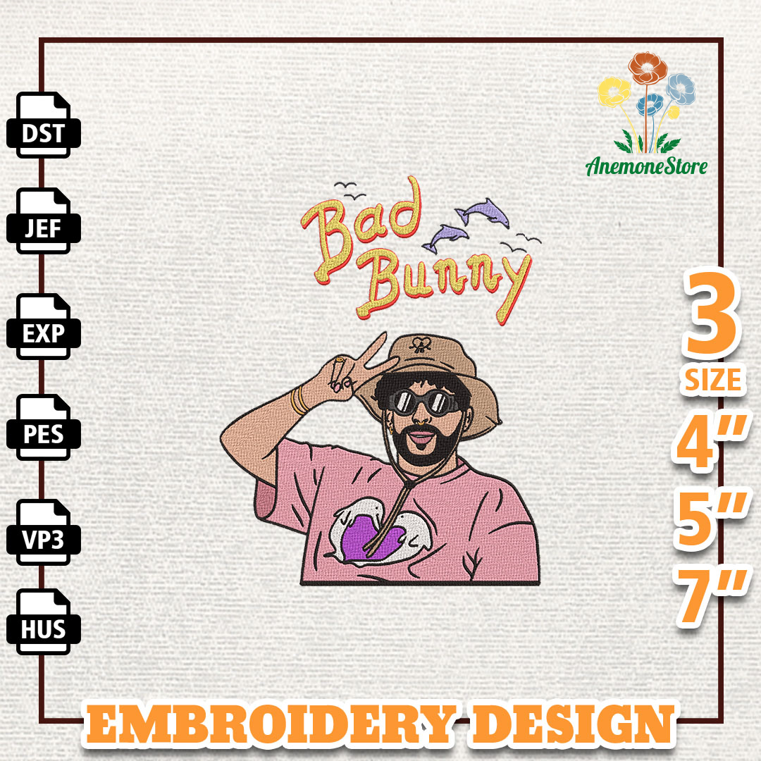 Bad Bunny Embroidery Design, Bad Bunny Embroidery File, Gift - Inspire ...