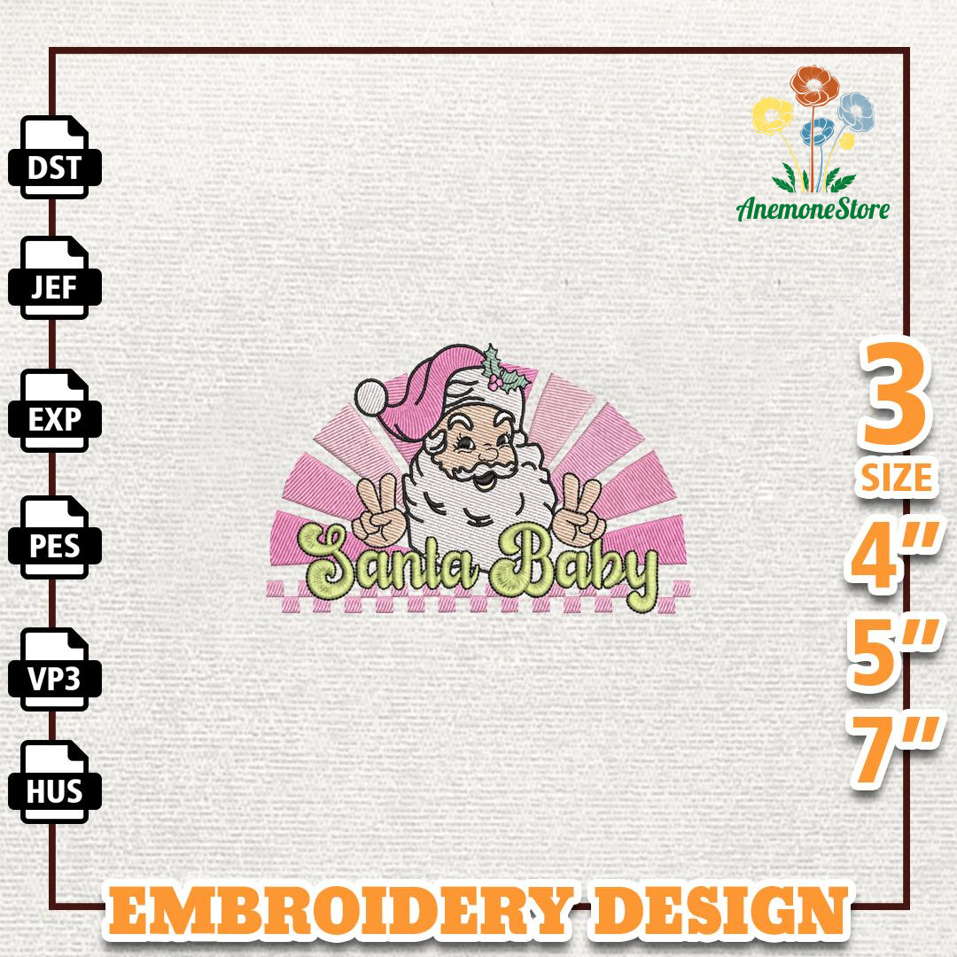 Cute Santa Baby Embroidery Machine Design, Holly Jolly Embro - Inspire ...