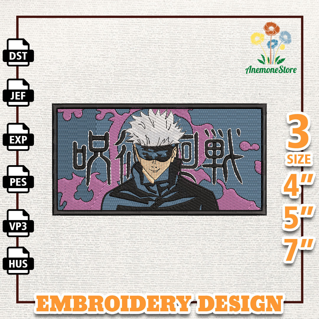 Gojo Sensei Anime Design, Anime Embroidery Design, Anime Mac - Inspire ...