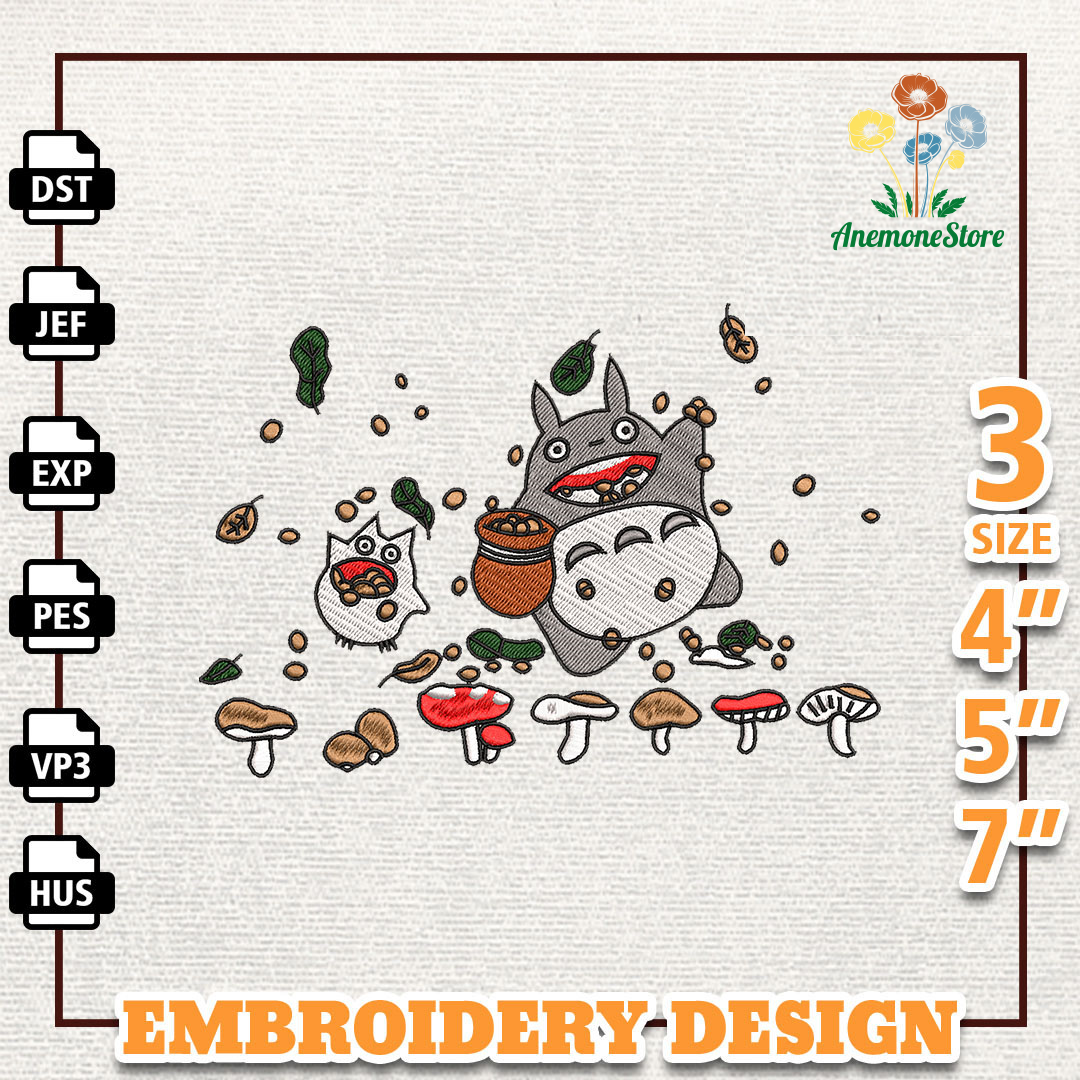 Totoro Anime Design, Anime Embroidery Design, Anime Machine - Inspire ...