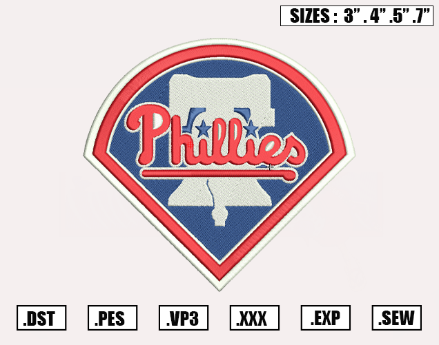 Philadelphia Phillies Embroidery Designs, MLB Logo Embroider | Inspire ...