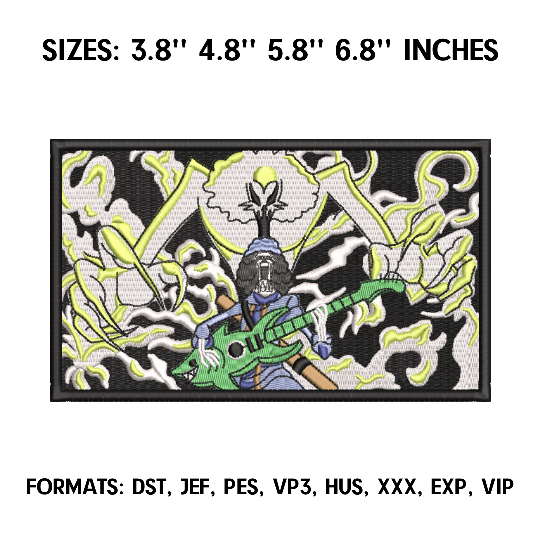 Brook Embroidery Design File, One Piece Anime Embroidery Des - Inspire ...