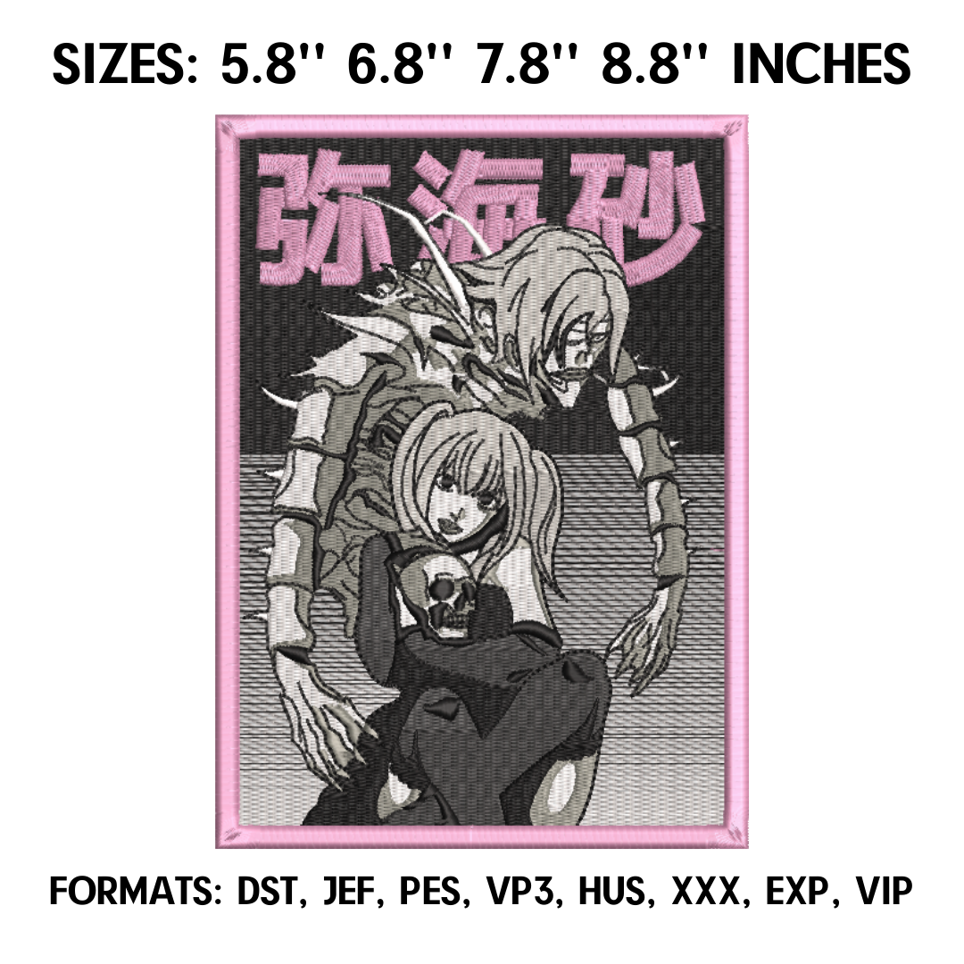 Demon Rem Embroidery Design File, Death Note Anime Embroider | Inspire ...