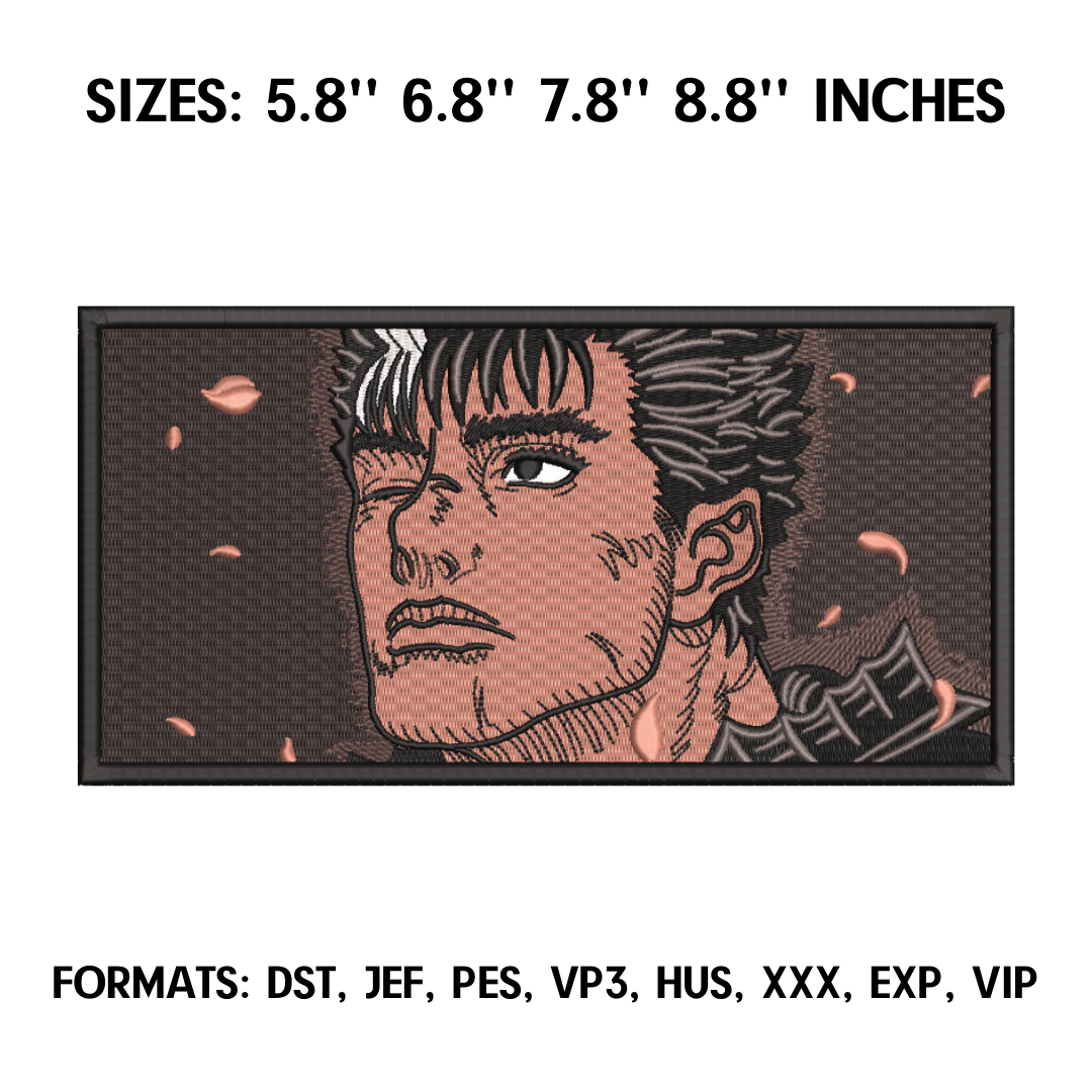 Guts Berserk Embroidery design file Anime Berserk embroidery | Inspire ...
