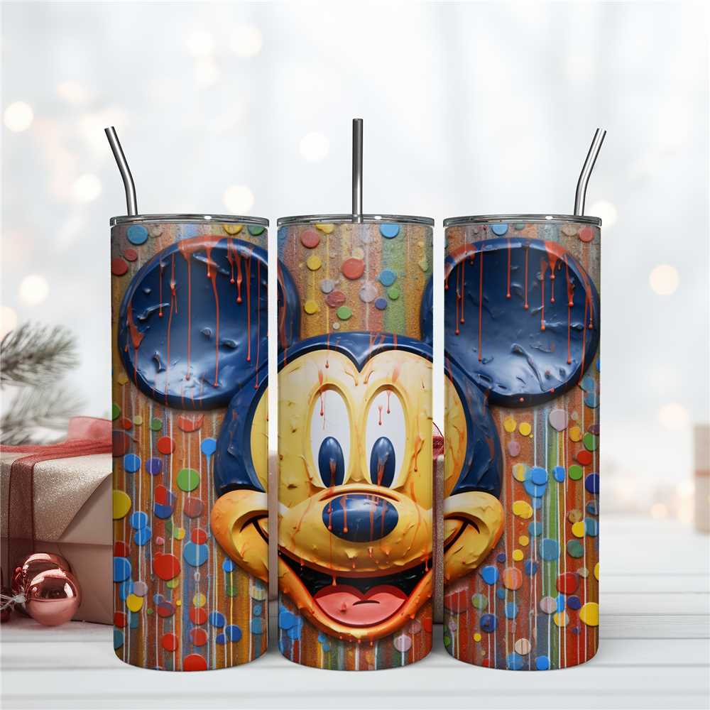 3D Mickey Dripping Color Tumbler Skinny 20oz Digital Downloa | Inspire ...
