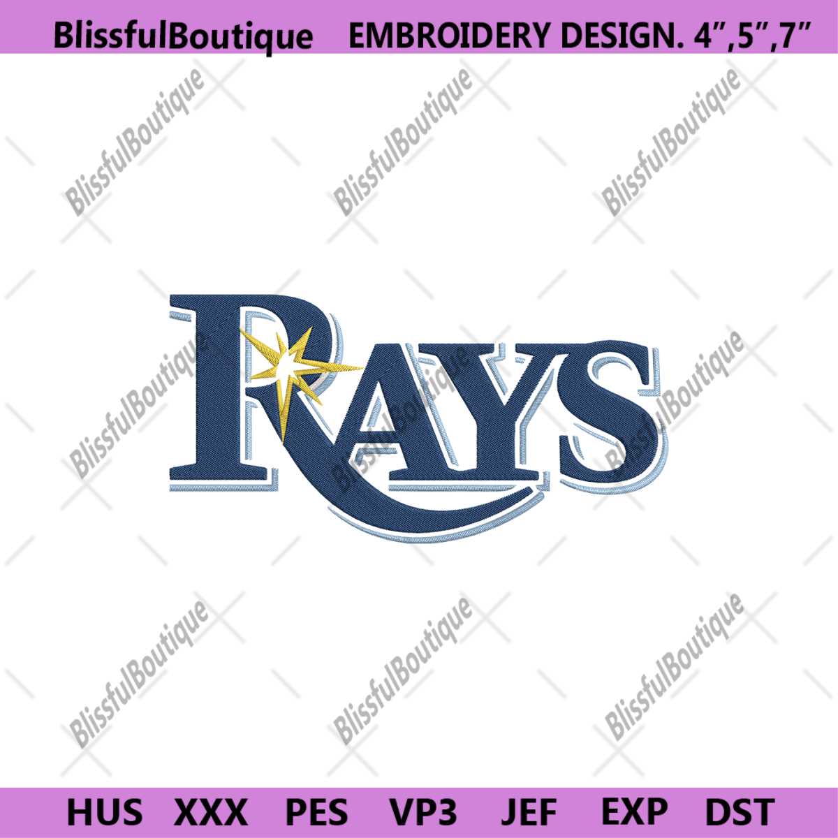 Rays Wordmark Logo Embroidery Design | Inspire Uplift