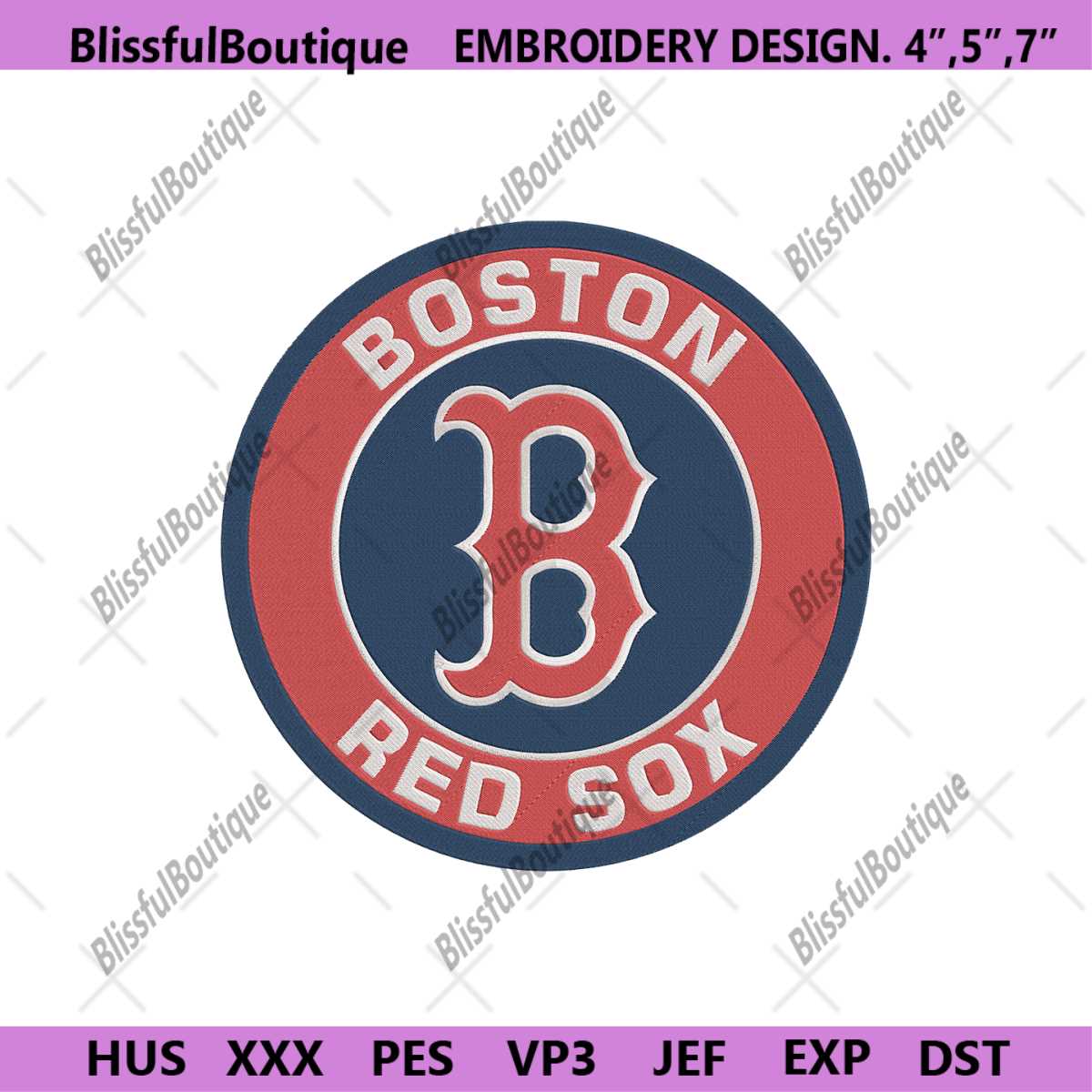 Boston Red Sox Letter B Circle Logo Machine Embroidery Desig | Inspire ...