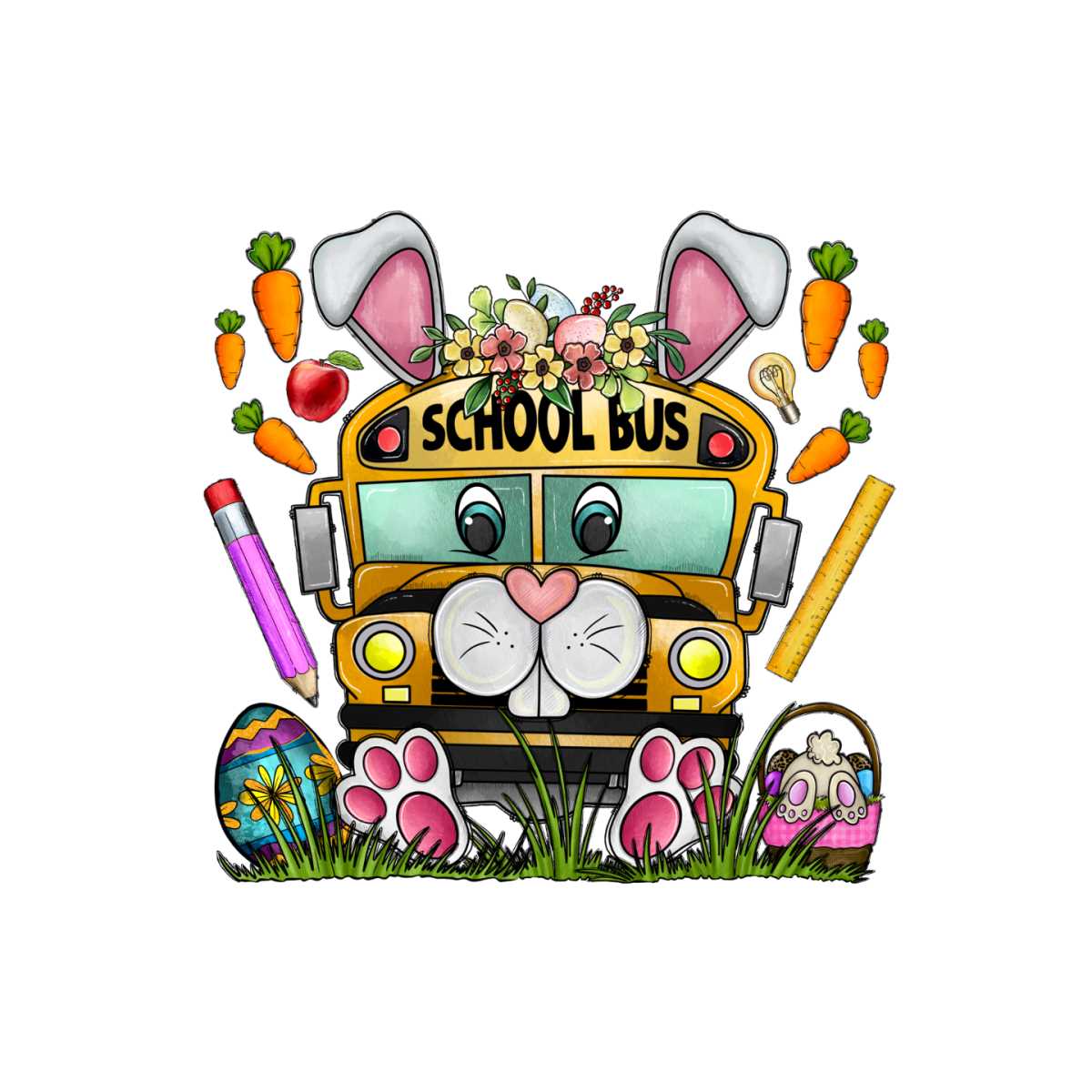 School Bus Rabbit Easters Day Png School Bus Rabbit Png File | Inspire ...