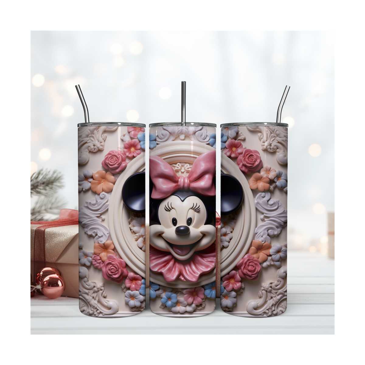 3D Inflated Cartoon Disney Wrap Minnie Mouse Tumbler 20oz Di | Inspire ...