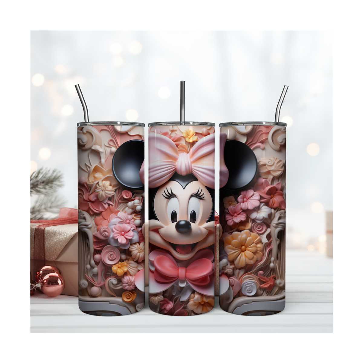 3D Inflated Minnie Mouse Tumbler Wrap, Minnie Disney Design, | Inspire ...