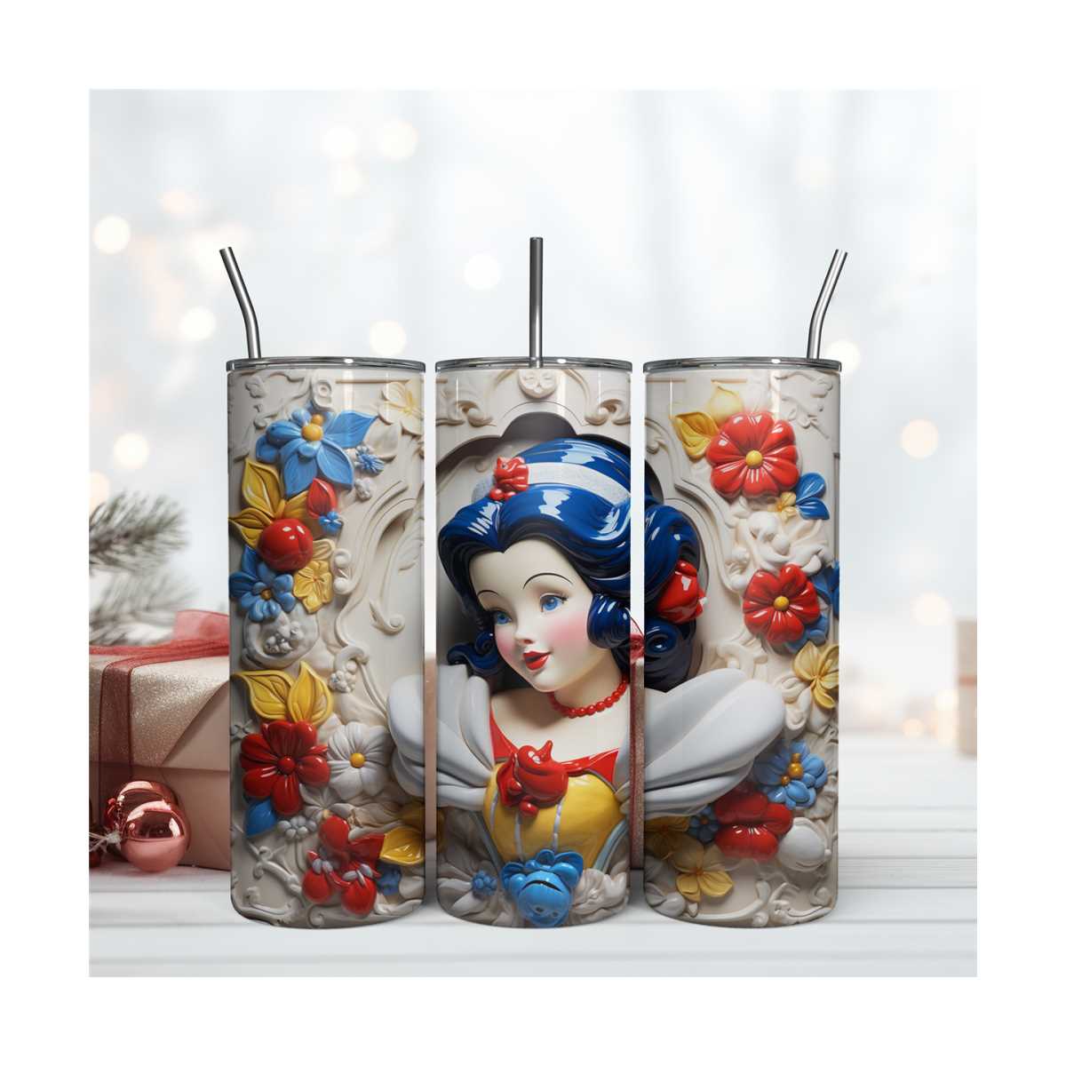 3D Inflated Snow White Tumbler Wrap, Dinsey Snow White Tumbl | Inspire ...
